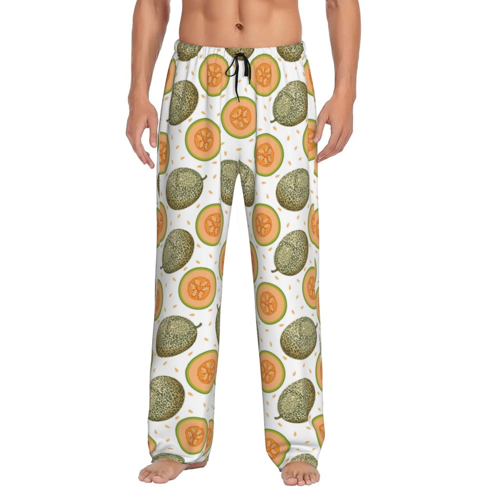 Mens Pajama Pants, Cute Cantaloupe Texture Lounge Pj Pants With ...