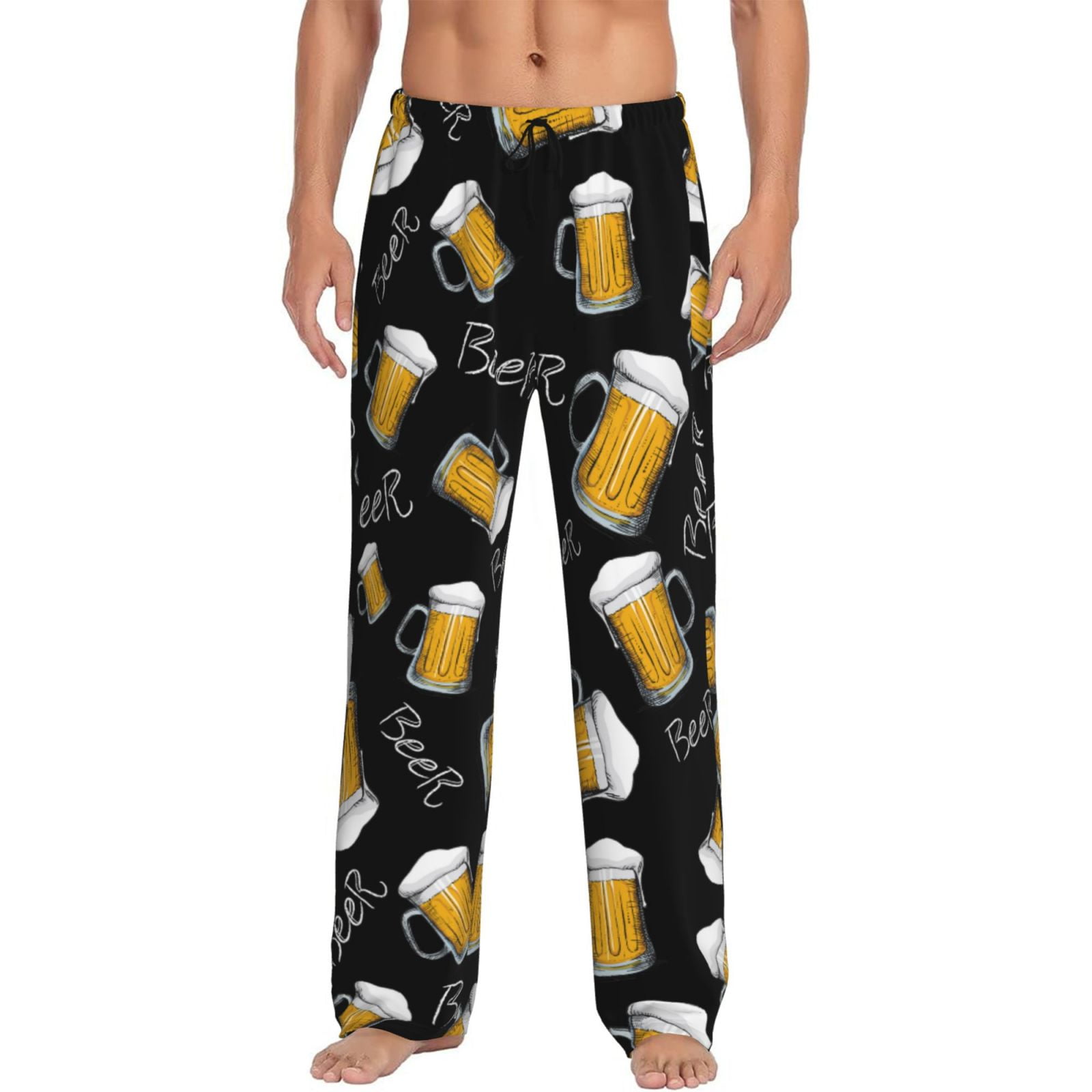 Mens Pajama Pants, Cute Cartoon Beer Mug Lounge Pj Pants With ...