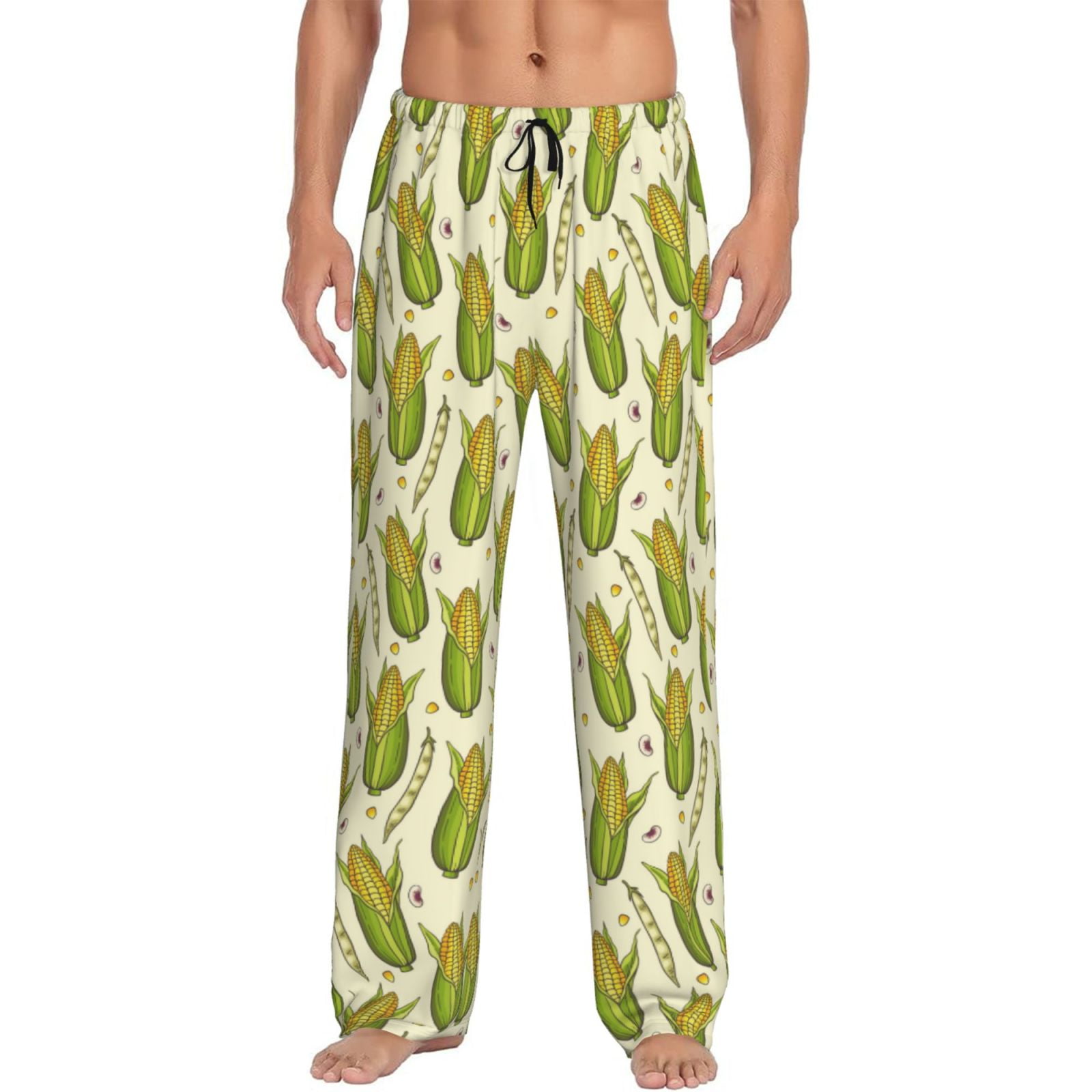 Mens Pajama Pants, Cute Corn Bean Lounge Pj Pants With Drawstring, Men ...