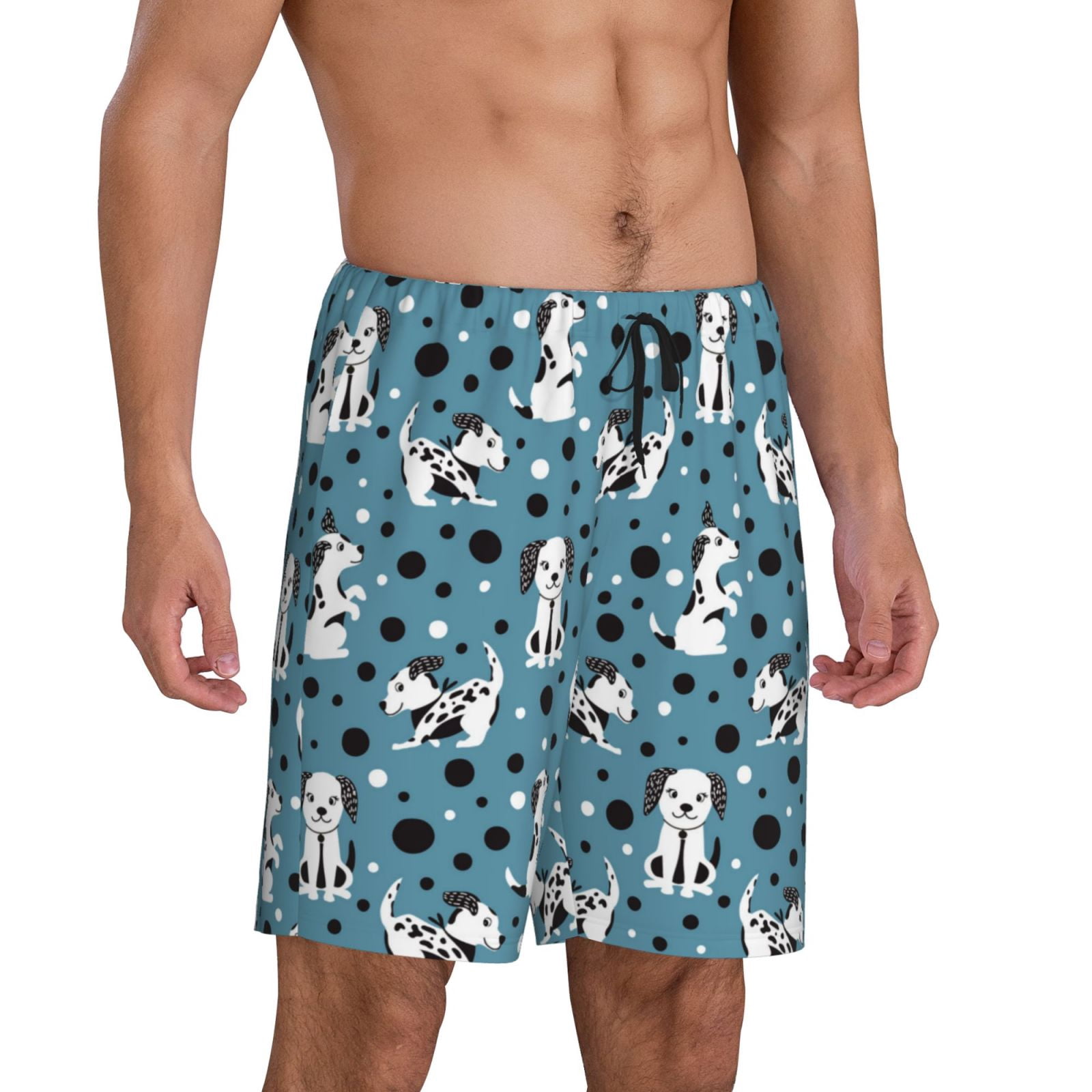 Mens Pajama Pants - Cute Dalmatian Dog Puppy Sleep Shorts Mens Pajama ...