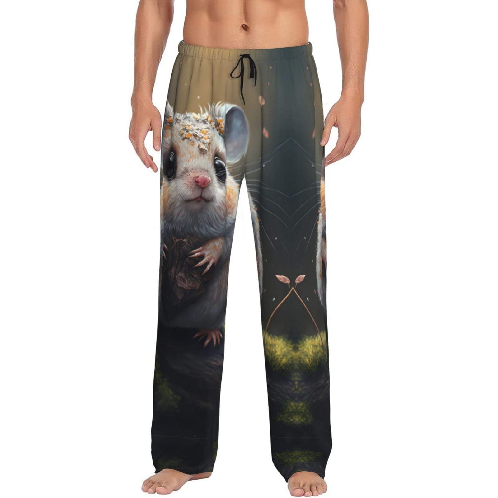 Mens Pajama Pants, Cute Fat Ball Branch Lounge Pj Pants With Drawstring ...