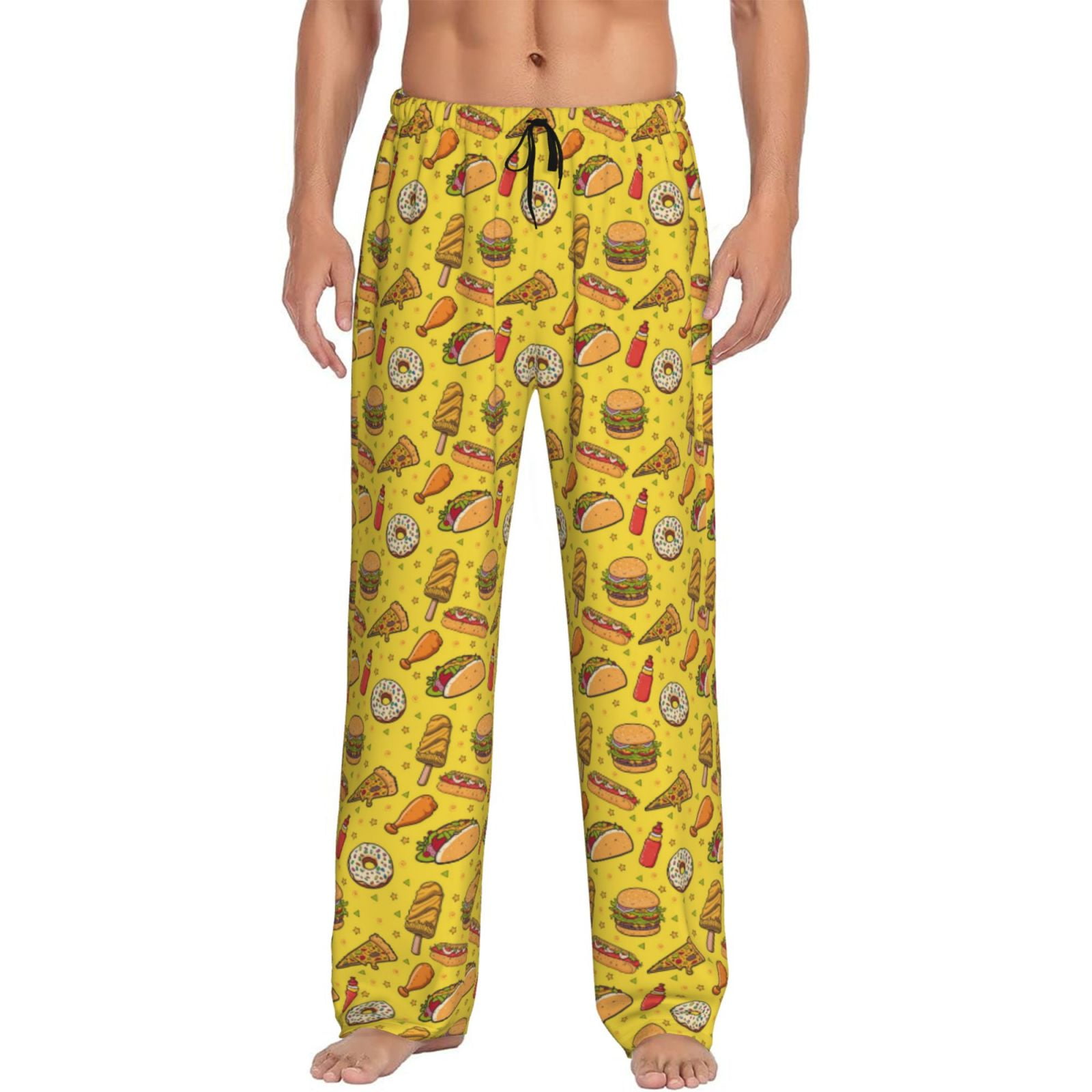 Mens Pajama Pants, Cute Food Ketchup Burger Lounge Pj Pants With ...