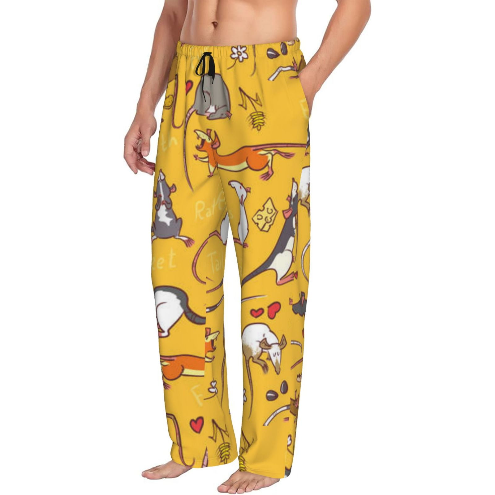 Mens Pajama Pants Cute Rats Sleep & Lounge Pants with Two Pockets ...