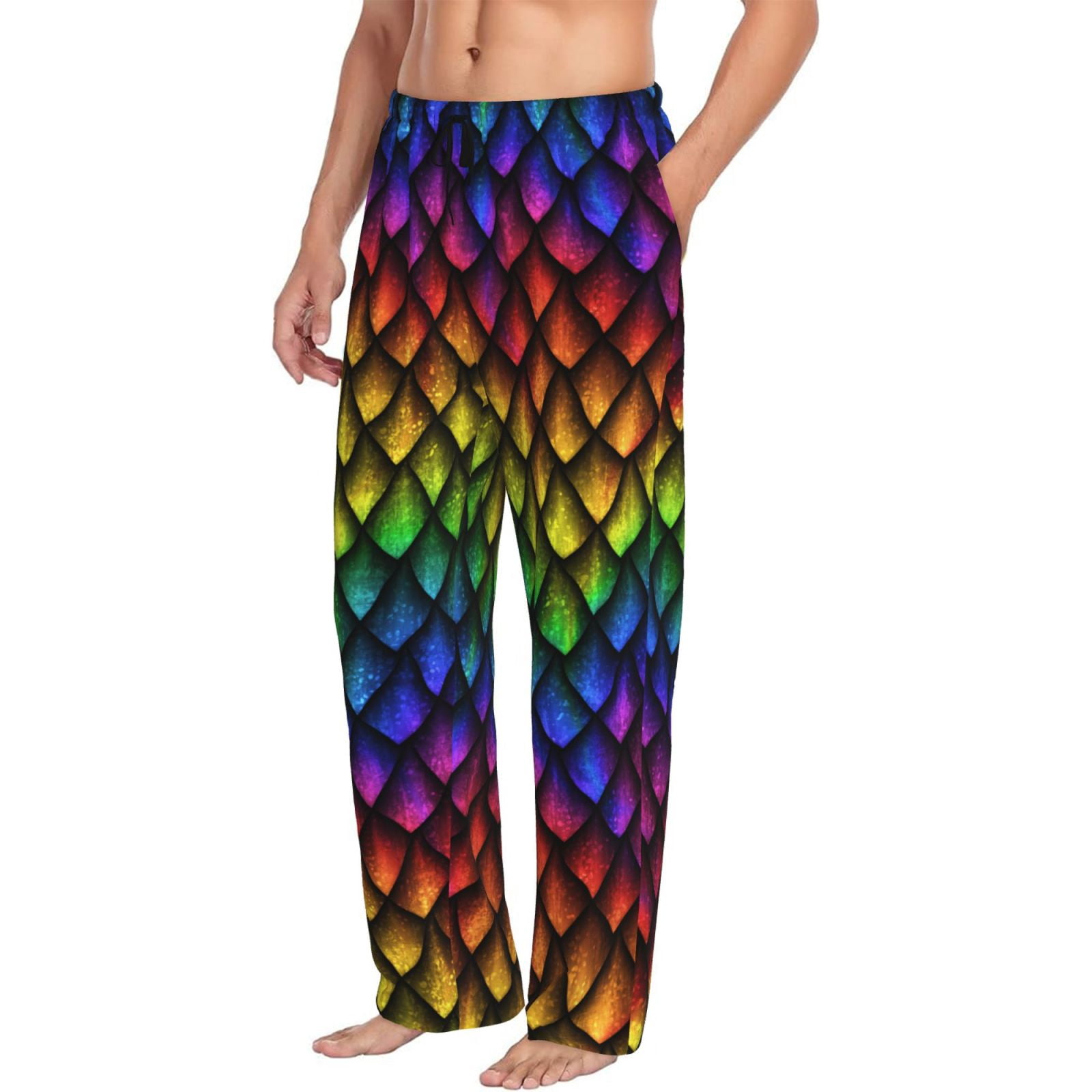 Mens Pajama Pants, Dragon Scales Soft Sleep & Lounge Pants for Men ...