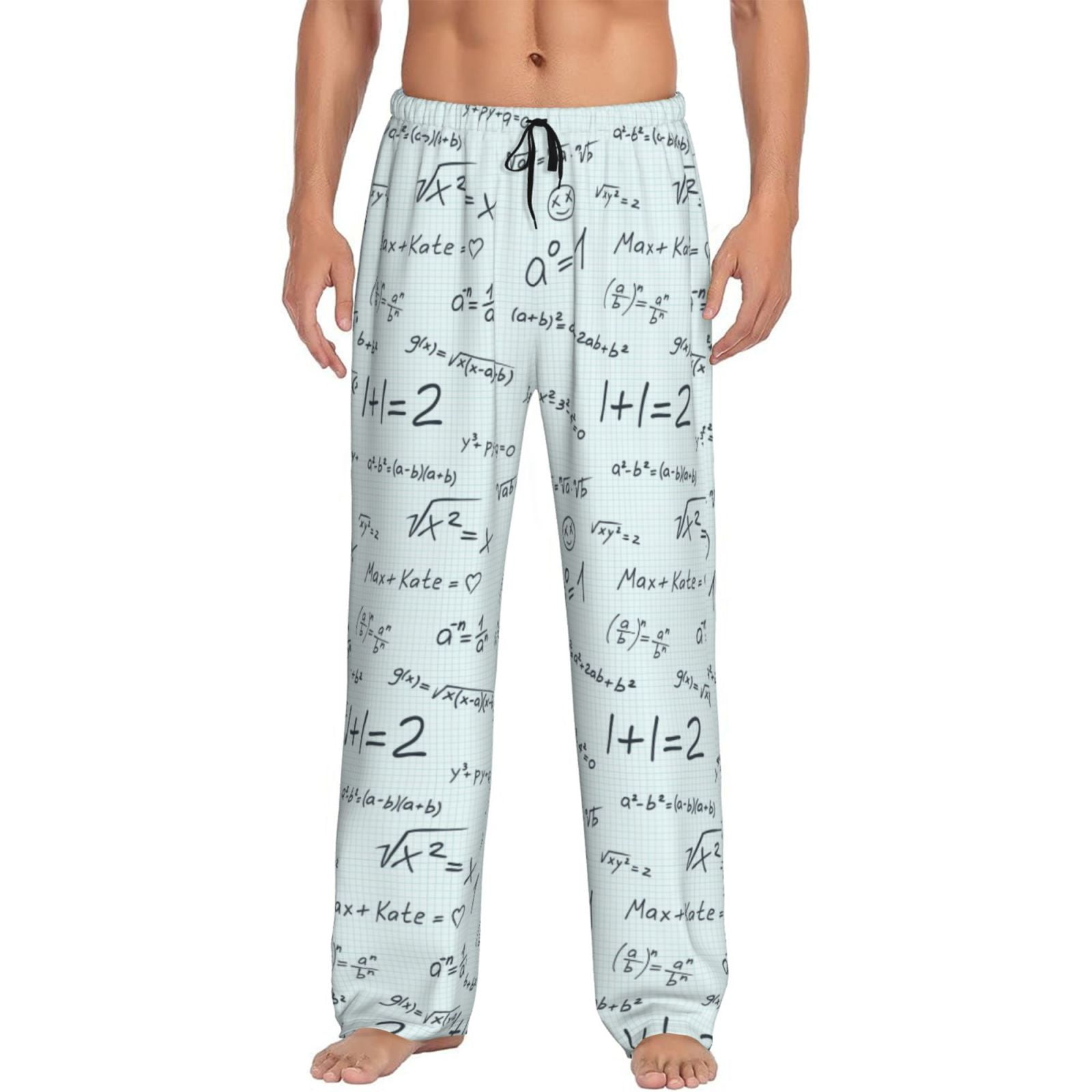 Mens Pajama Pants, Equation Formula Math Print Lounge Pj Pants With ...
