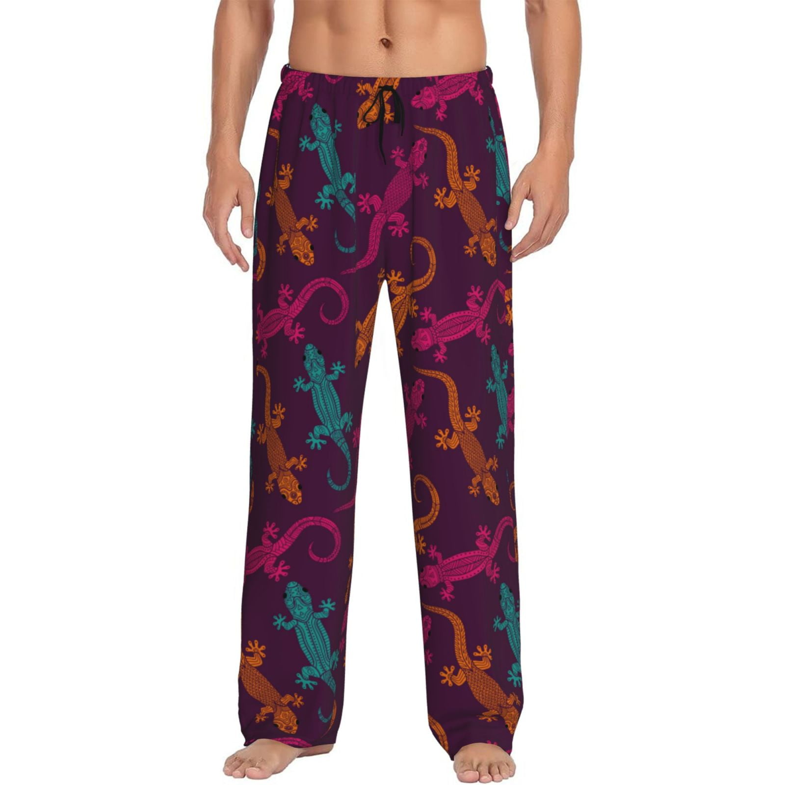 Mens Pajama Pants, Exotic Cute Gecko Lizard Lounge Pj Pants With ...