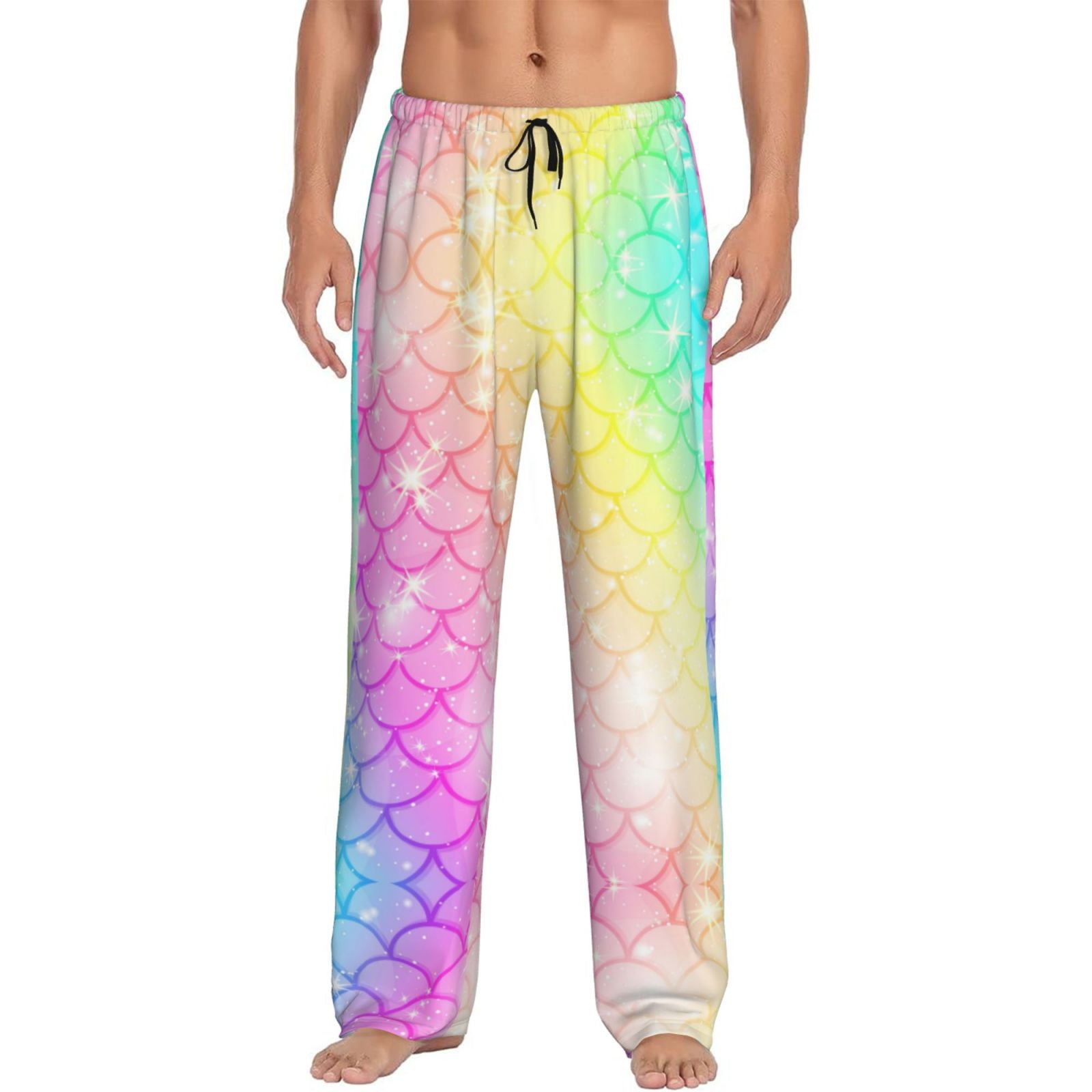 Mens Pajama Pants, Fish Scale Lounge Pj Pants With Drawstring, Men'S ...