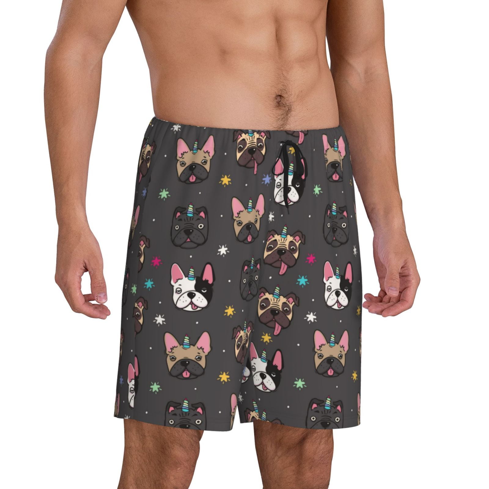 Mens Pajama Pants - French Bulldogs Sleep Shorts Mens Pajama Shorts ...