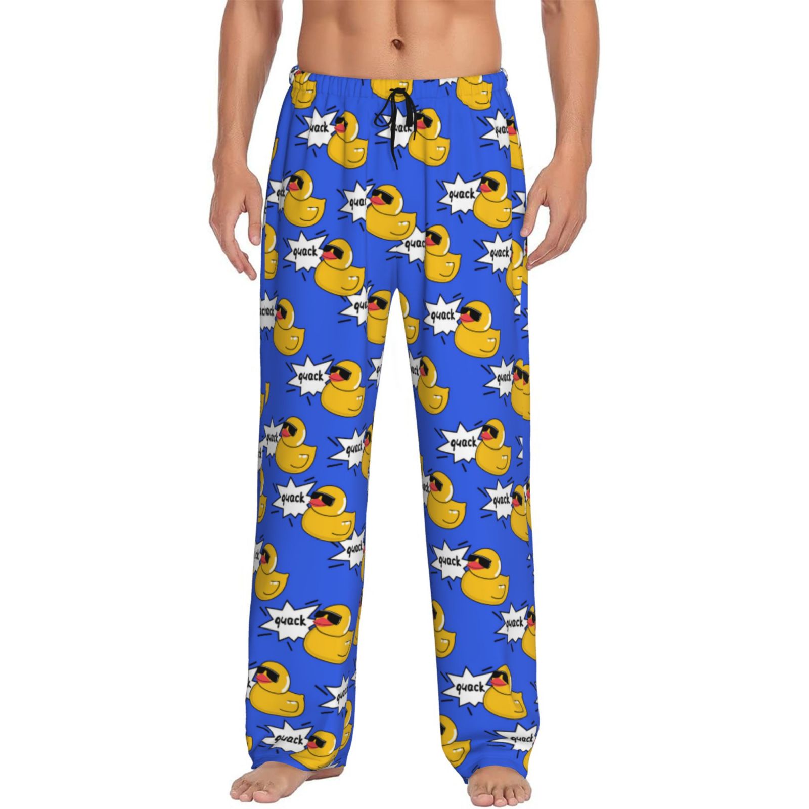 Mens Pajama Pants - Funny Cartoon Cute Duck_A Mens Sleepwear, Lounge Pj ...