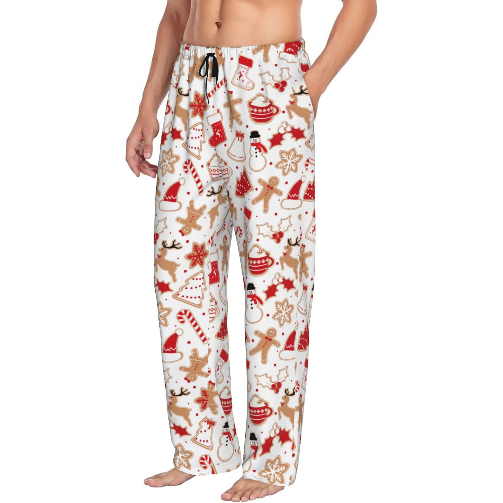 Mens Pajama Pants, Gingerbread Holiday Sweets Mens PJ Pants Bottoms ...