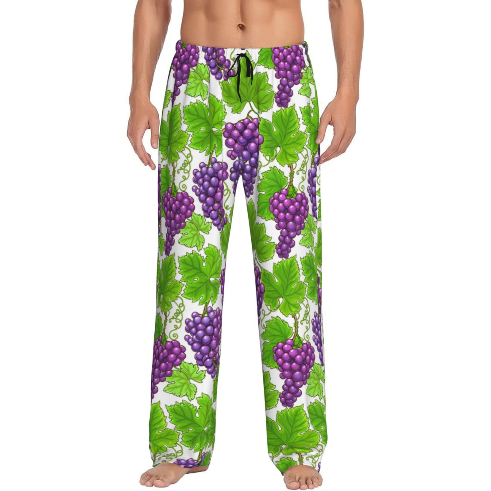 Mens Pajama Pants, Grape Purple Lounge Pj Pants With Drawstring, Men'S ...