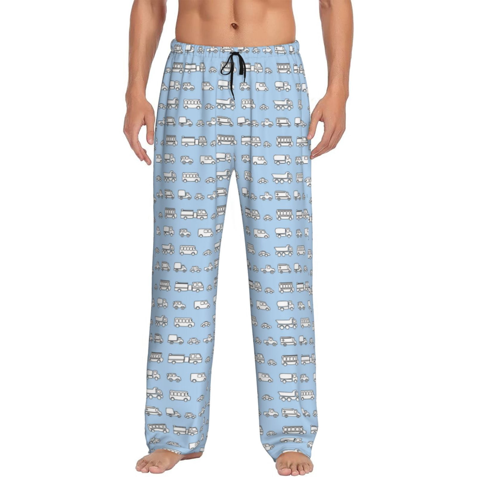 Mens Pajama Pants - Hand Drawn Cartoon Car Mens Sleepwear, Lounge Pj ...
