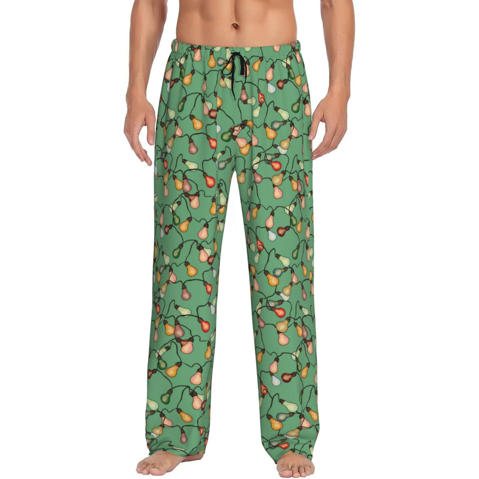 Mens Pajama Pants, Light Bulb Print Colors Lounge Pj Pants With ...