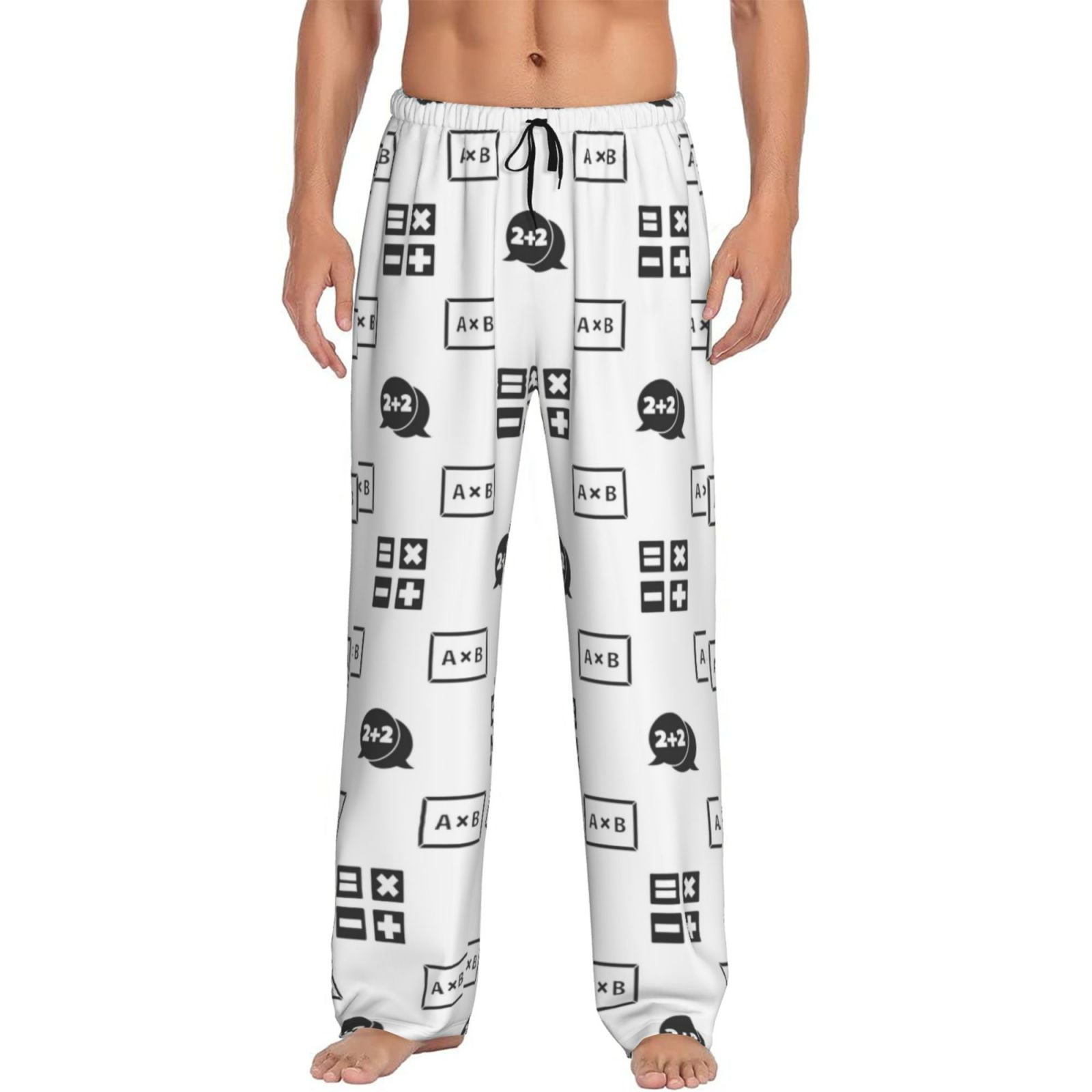 Mens Pajama Pants, Math Algorithm Print Lounge Pj Pants With Drawstring ...