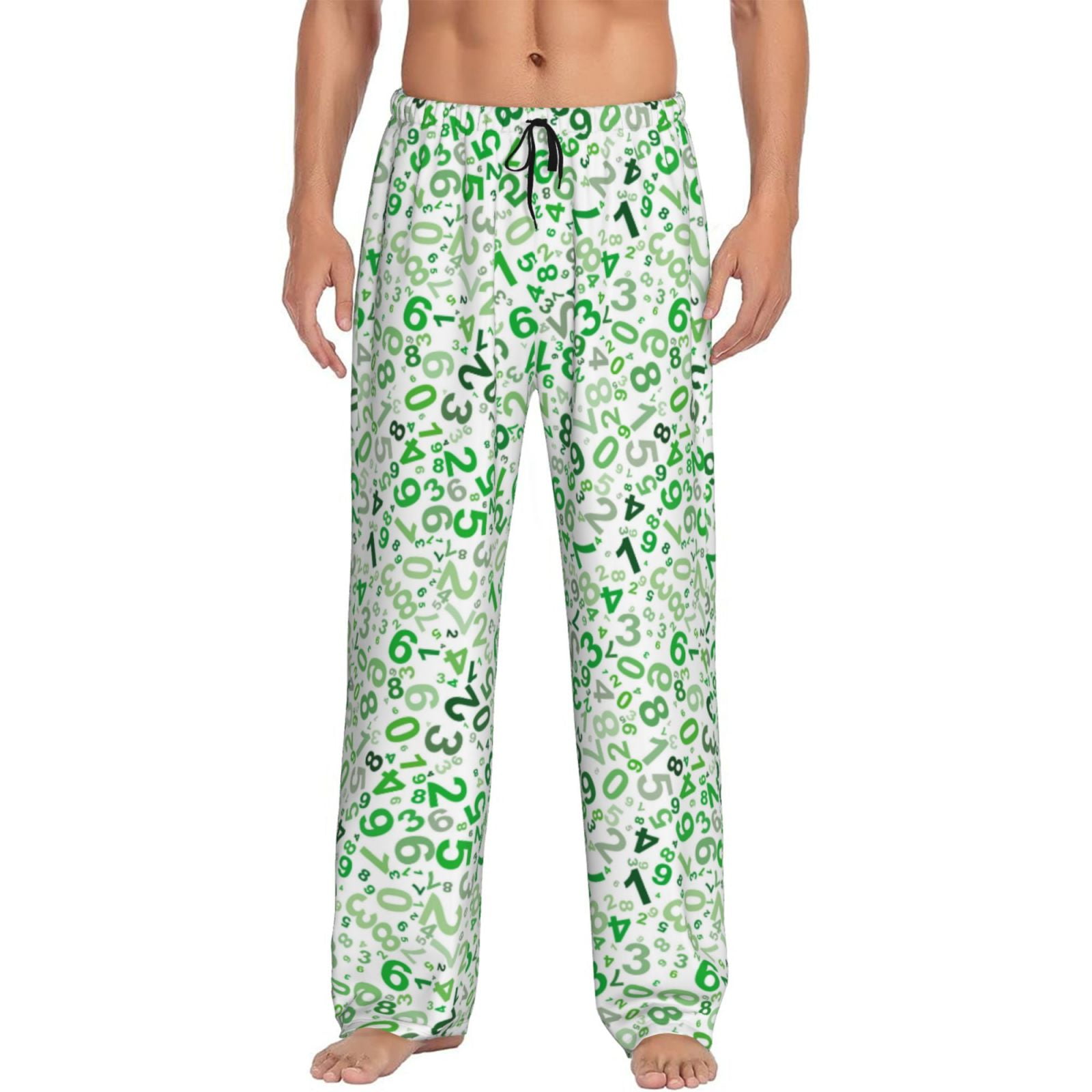 Mens Pajama Pants, Math Funny Green Lounge Pj Pants With Drawstring ...