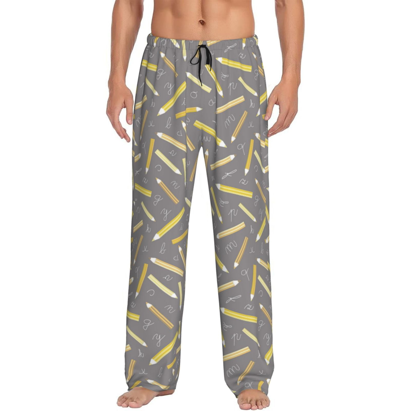 Mens Pajama Pants, Math Print Pencil Lounge Pj Pants With Drawstring ...
