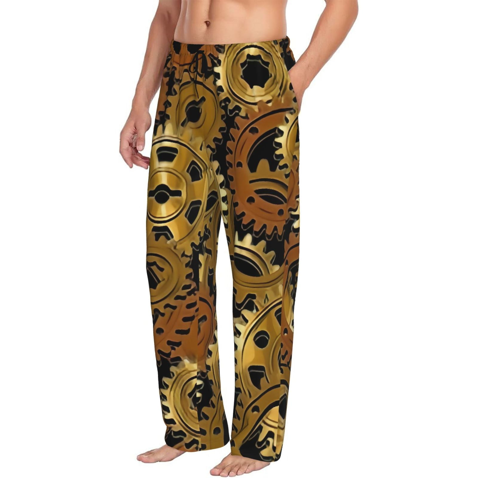 Mens Pajama Pants Mechanical Machine Gears Steampunk Style Sleep ...