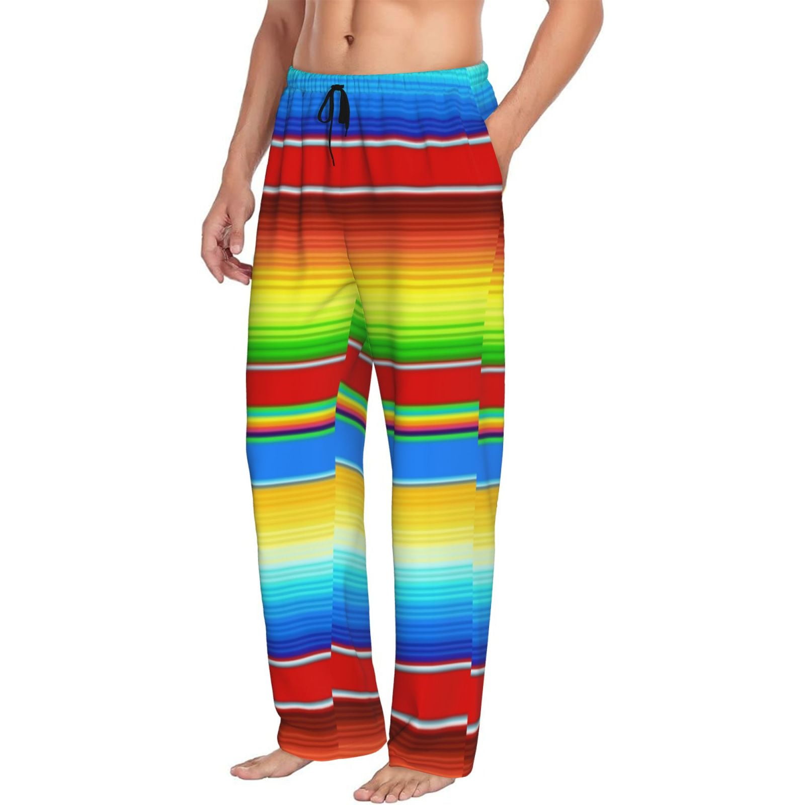 Mens Pajama Pants Mexican Horizontal And Colored Blanket Rug Lines ...
