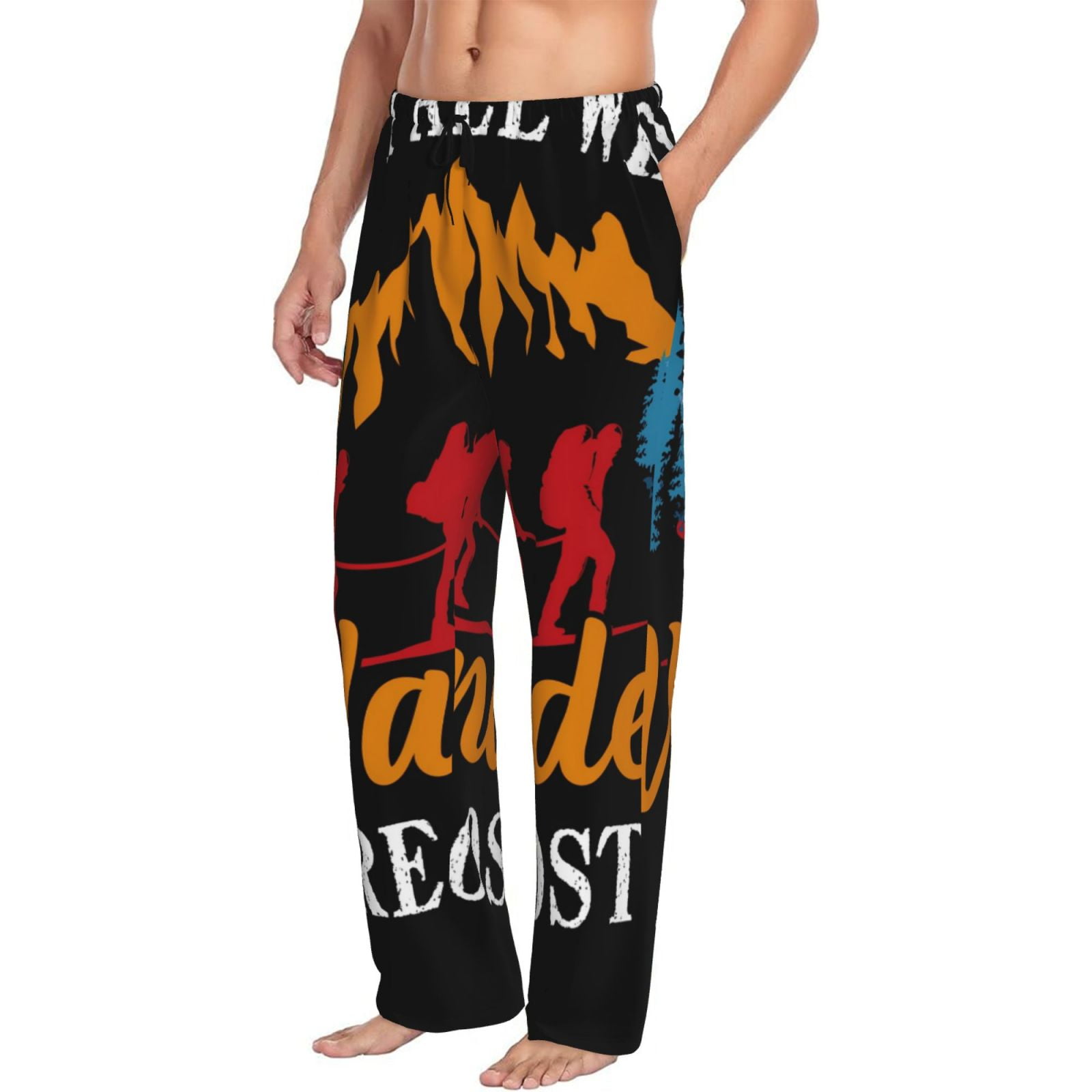 Mens Pajama Pants, Not All Who Wander Are Lost Hiking Lounge PJ Pants ...