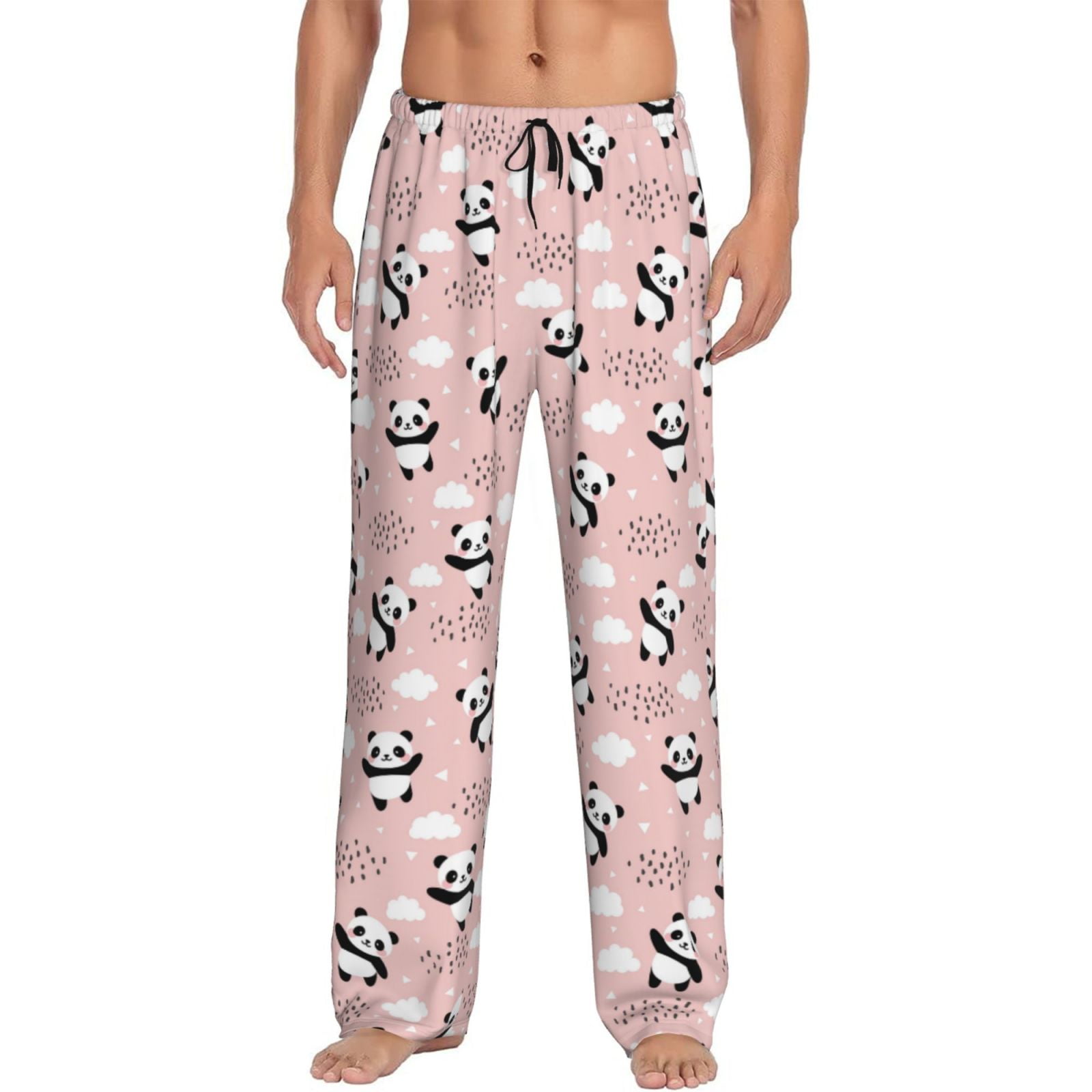 Mens Pajama Pants, Panda Flying In The Sky (2) Lounge Pj Pants With ...