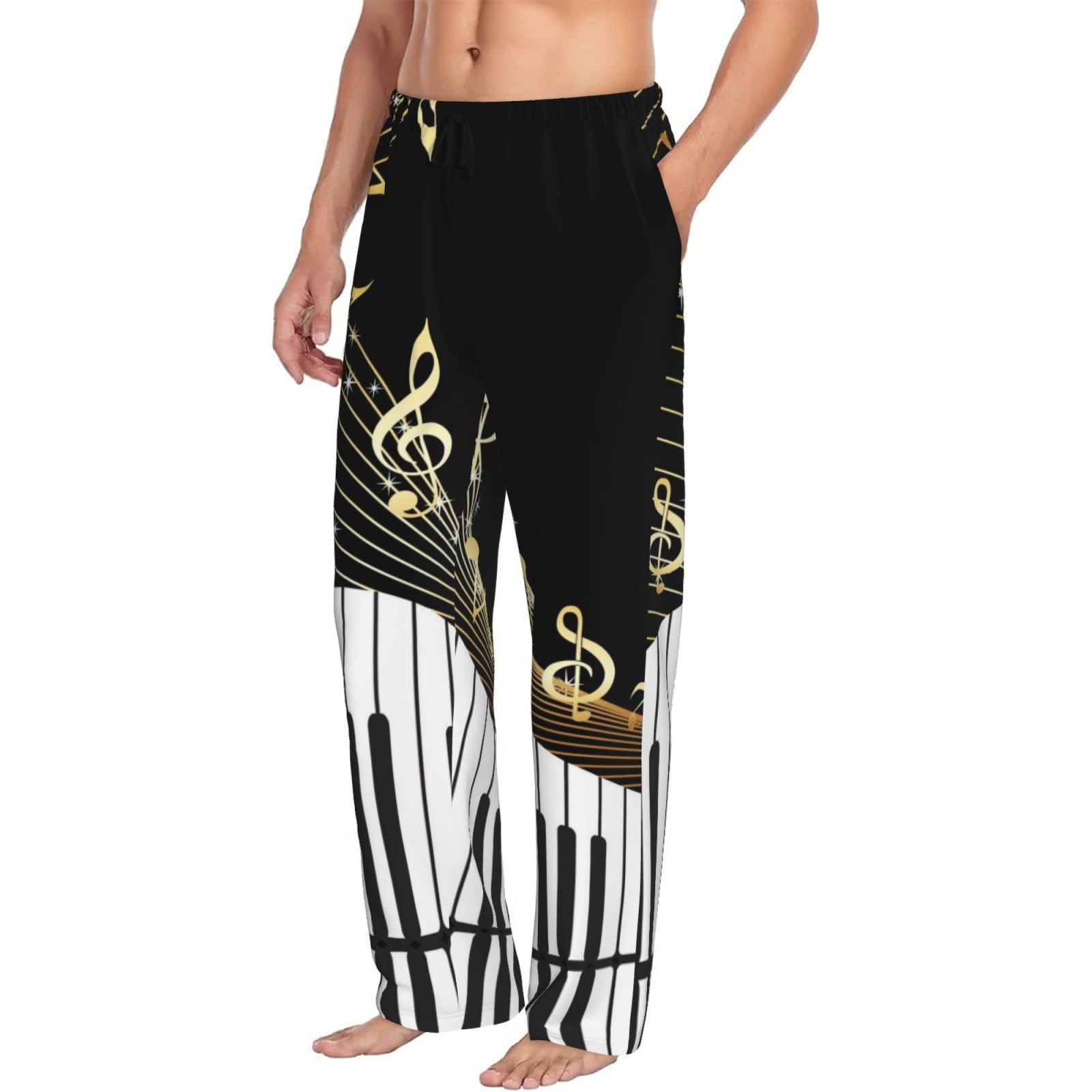 Mens Pajama Pants Piano Music Notes Sleep & Lounge Pants with Two ...