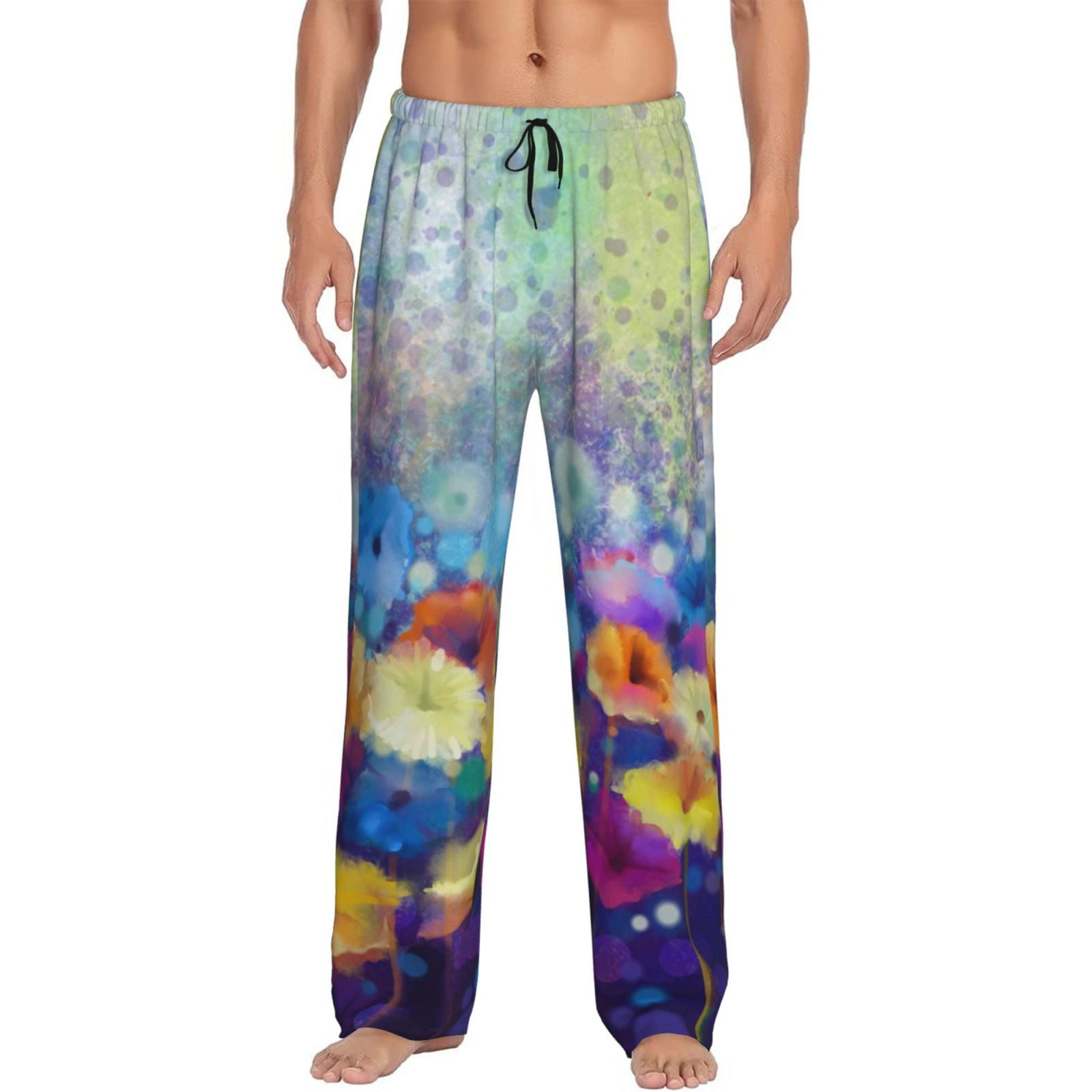 Mens Pajama Pants, Spring Flower Seasonal Lounge Pj Pants With ...
