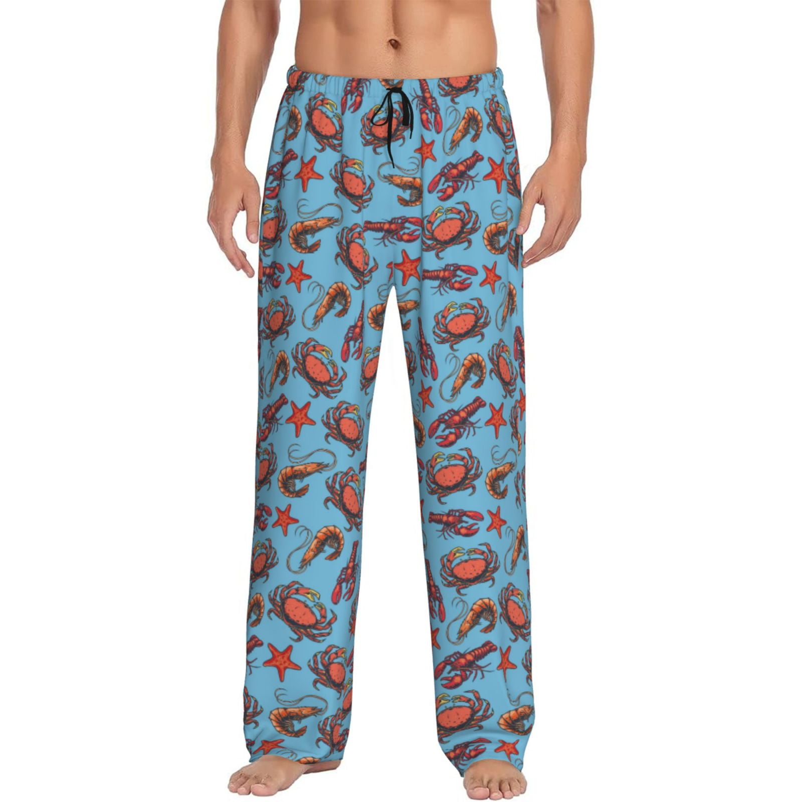 Mens Pajama Pants - Starfish Shrimp Crabs Soft Sleep Lounge Pants for ...