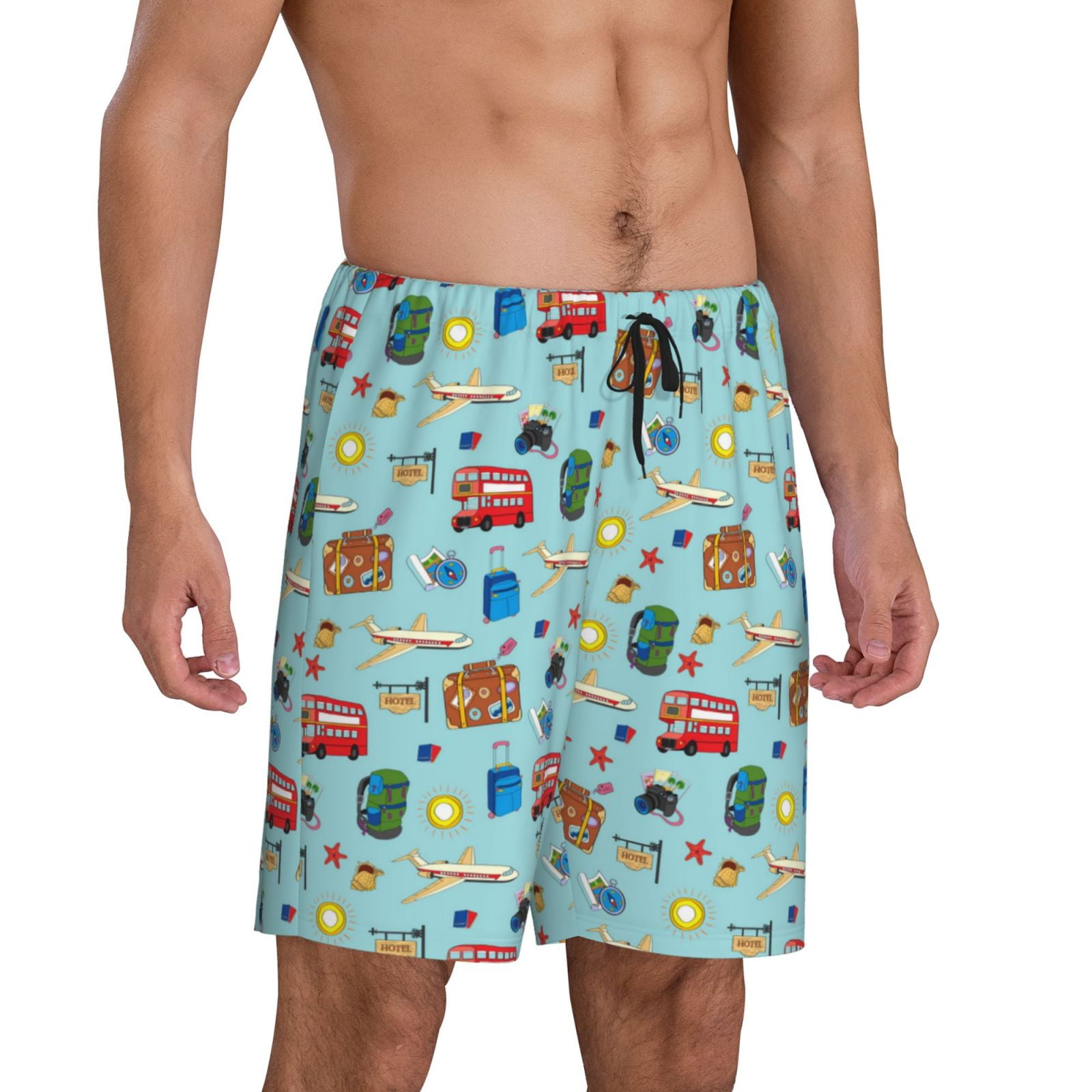 Mens Pajama Pants - Travel1 Sleep Shorts Mens Pajama Shorts, Comfy Pj ...