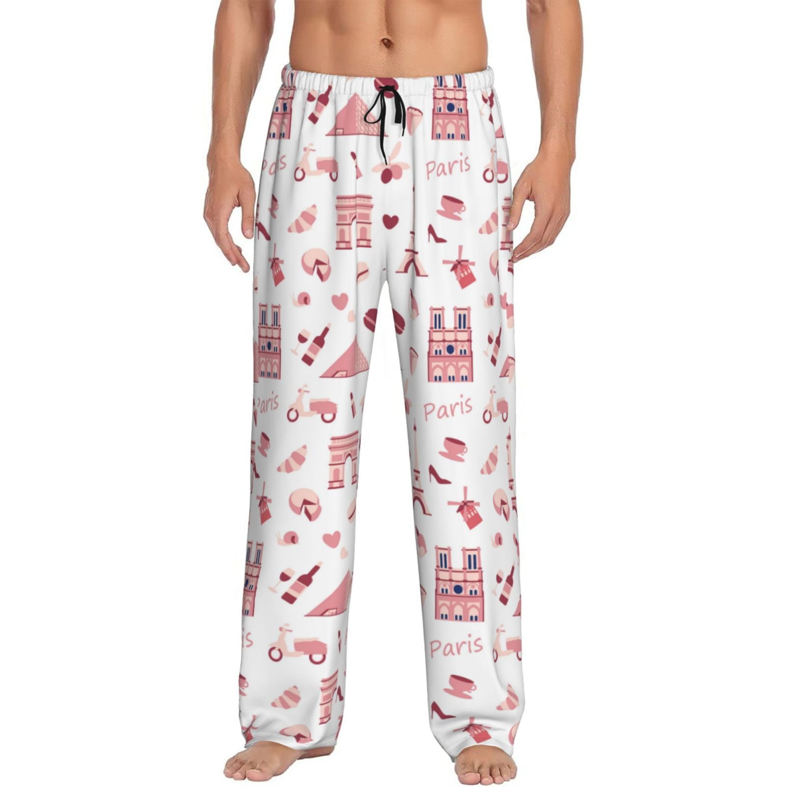 Mens Pajama Pants, Urban Eiffel Tower Lounge Pj Pants With Drawstring ...