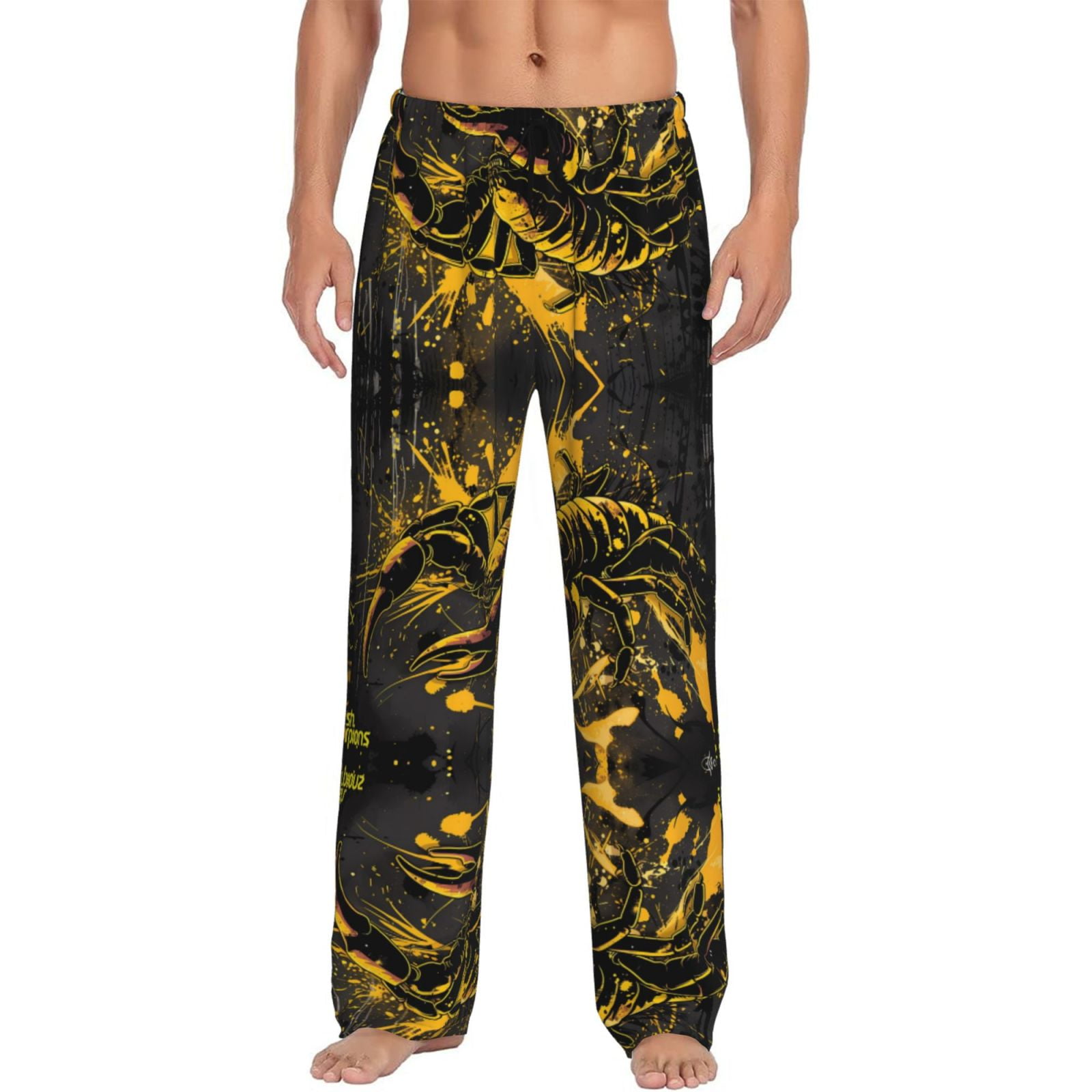 Mens Pajama Pants, Urban Graffiti Scorpion Illustration Lounge Pj Pants ...