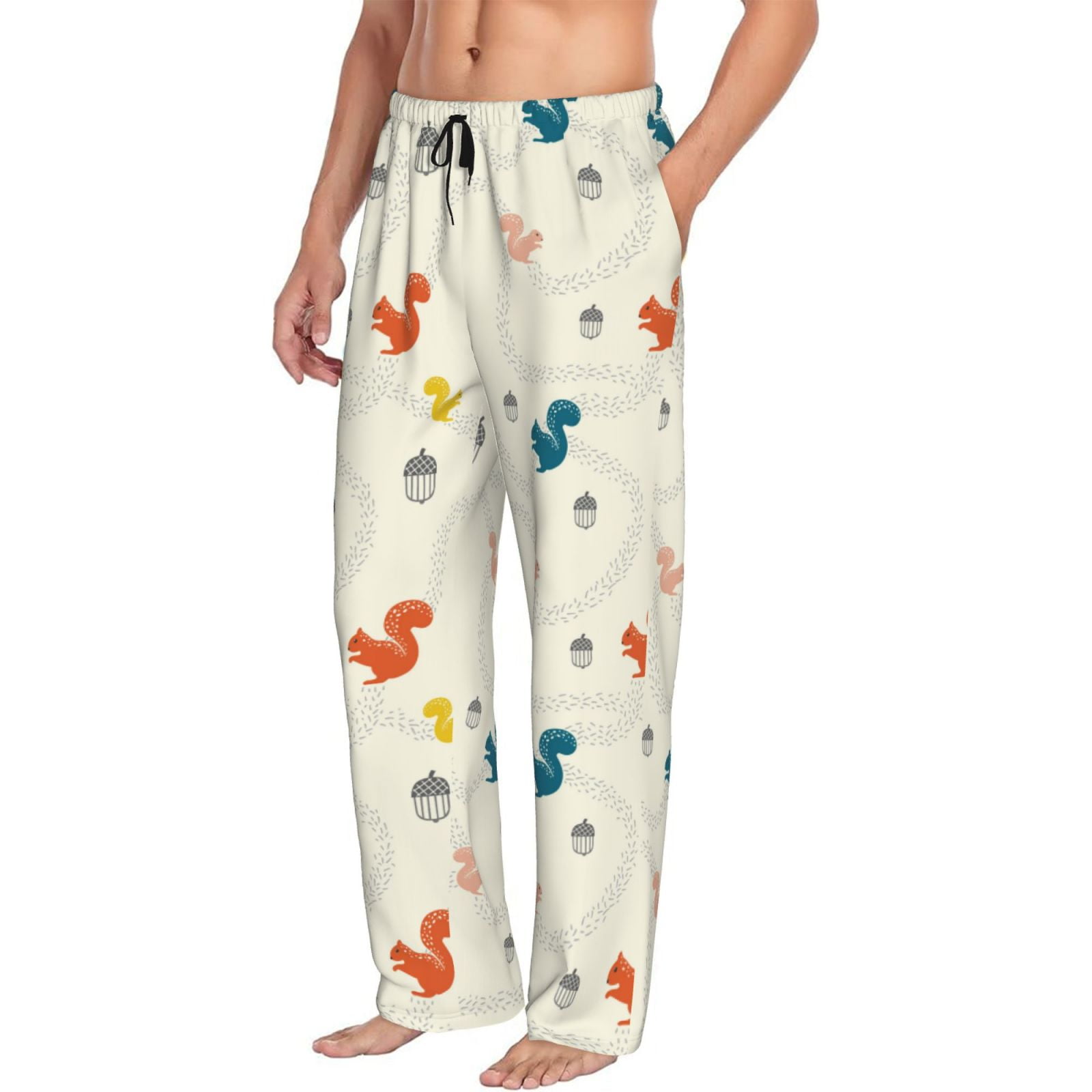 Mens Pajama Pants, colorful Squirrel Nuts Soft Sleep & Lounge Pants for ...