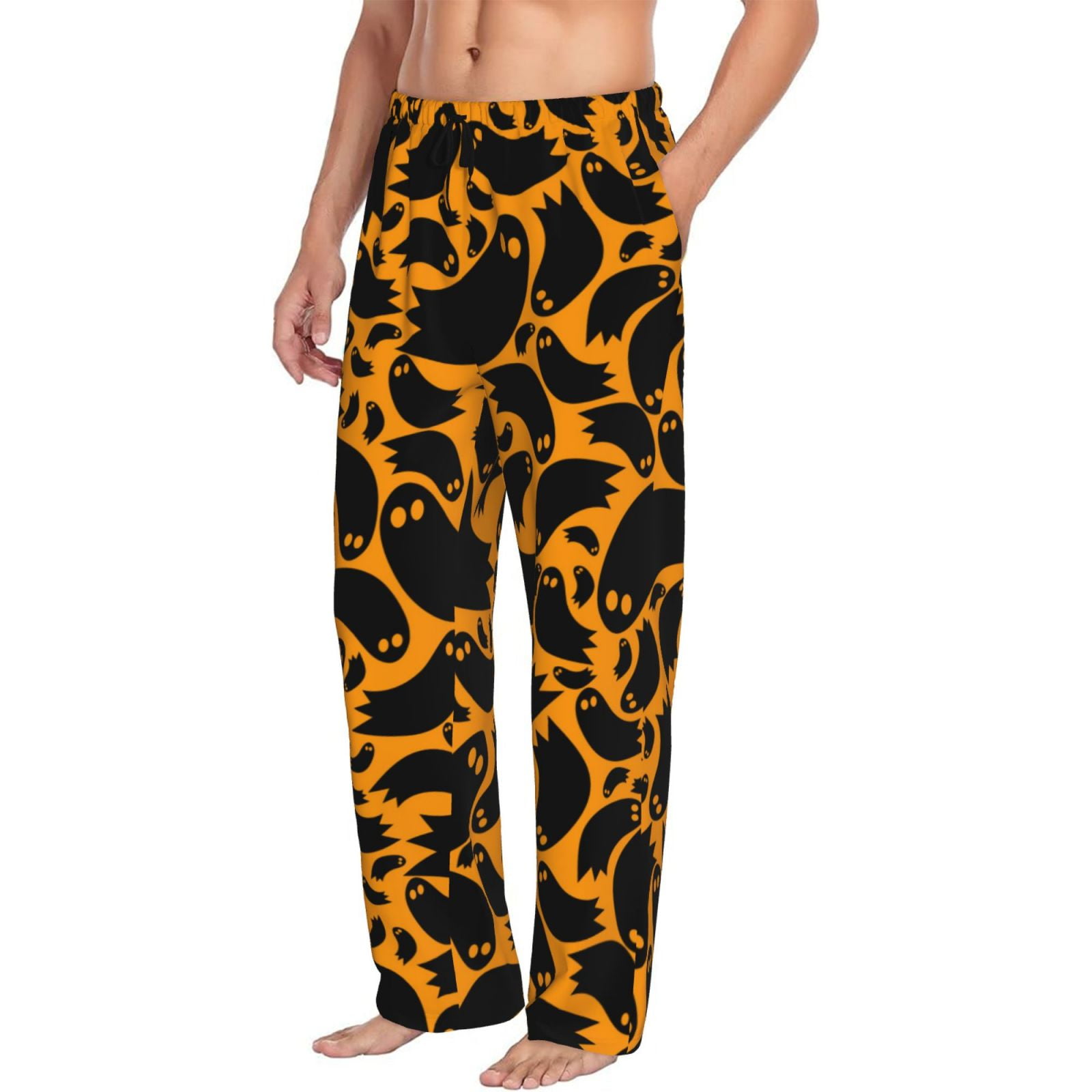 Mens Pajama Pants, halloween ghost Pattern Mens PJ Pants Bottoms Sleep ...