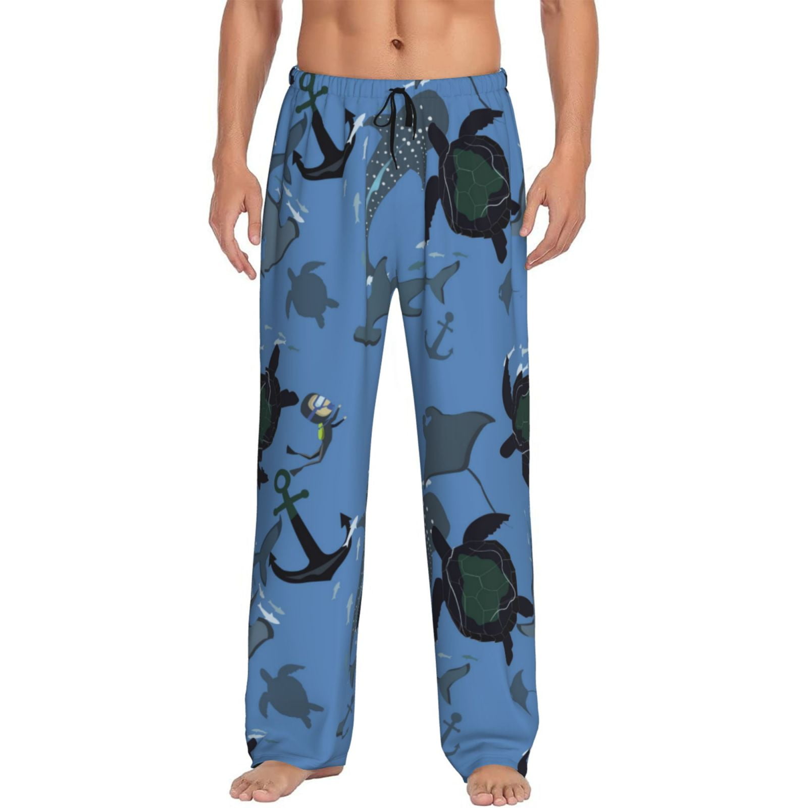 Mens Pajama Pants - stingrays Hammerhead shark anchor Soft Sleep Lounge ...