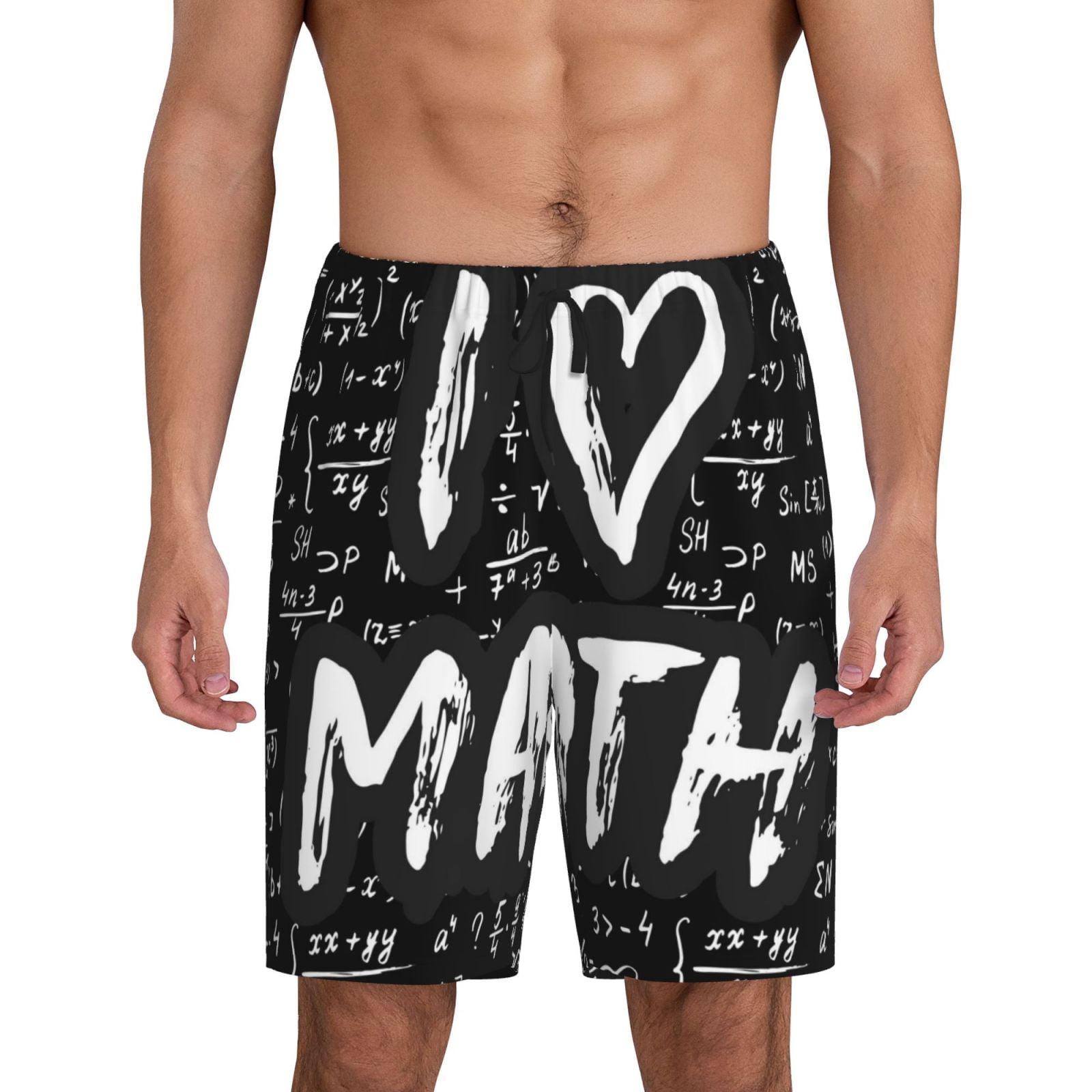Mens Pajama Shorts, I love Math Sleep Shorts Men Pajama Bottoms Lounge ...