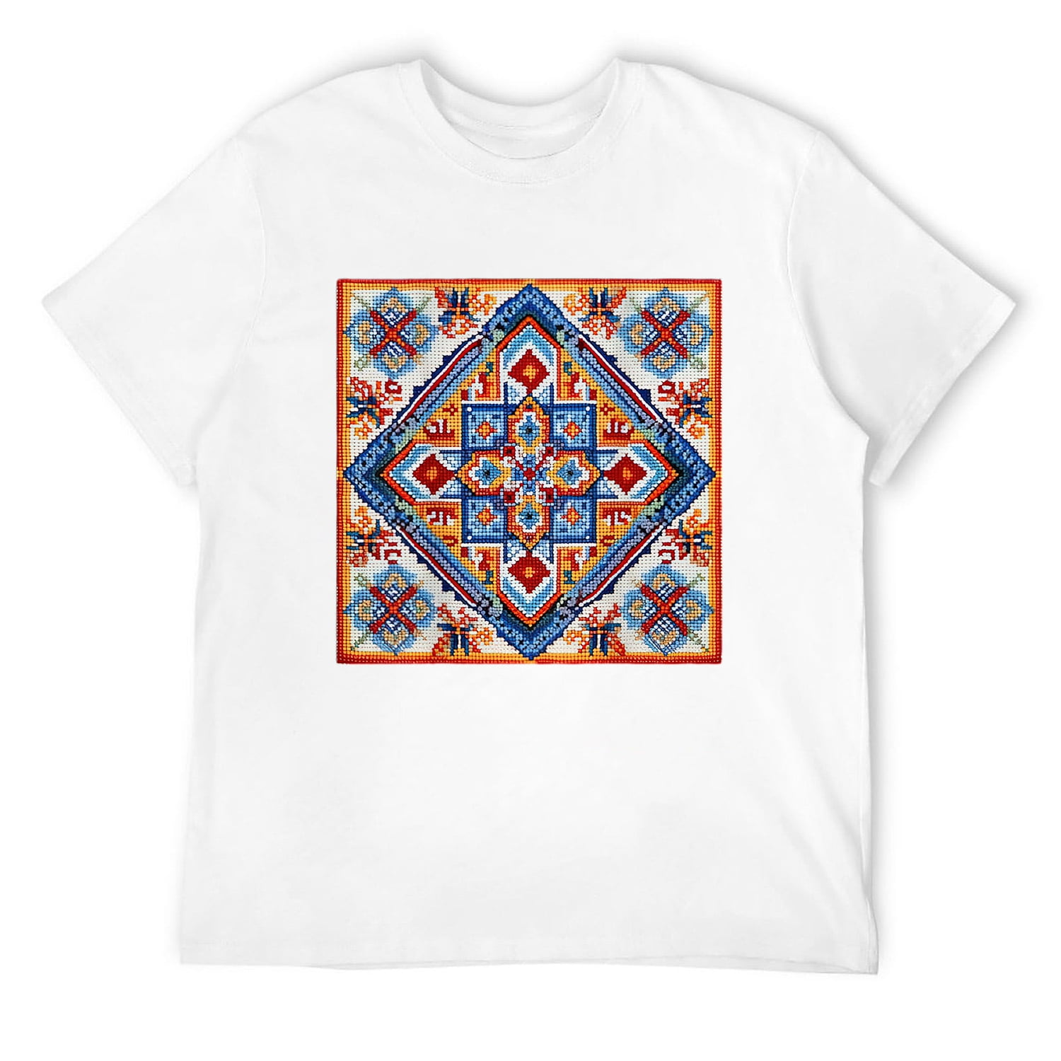 Mens Palestinian Tatreez Pattern Arabic T-Shirt White Small - Walmart.com