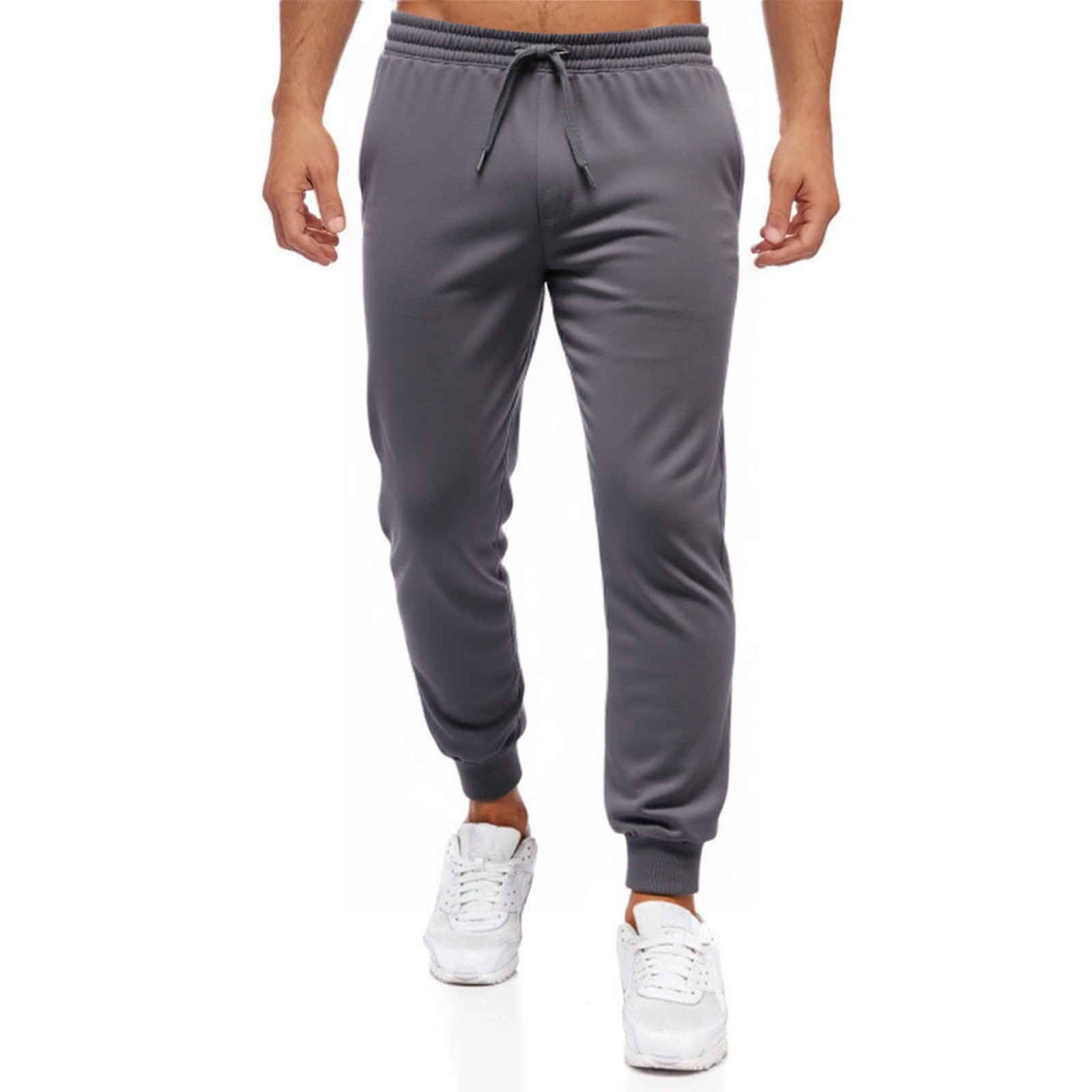 Mens Pants Casual Solid Color Elastic Waist Drawstring Beach ...