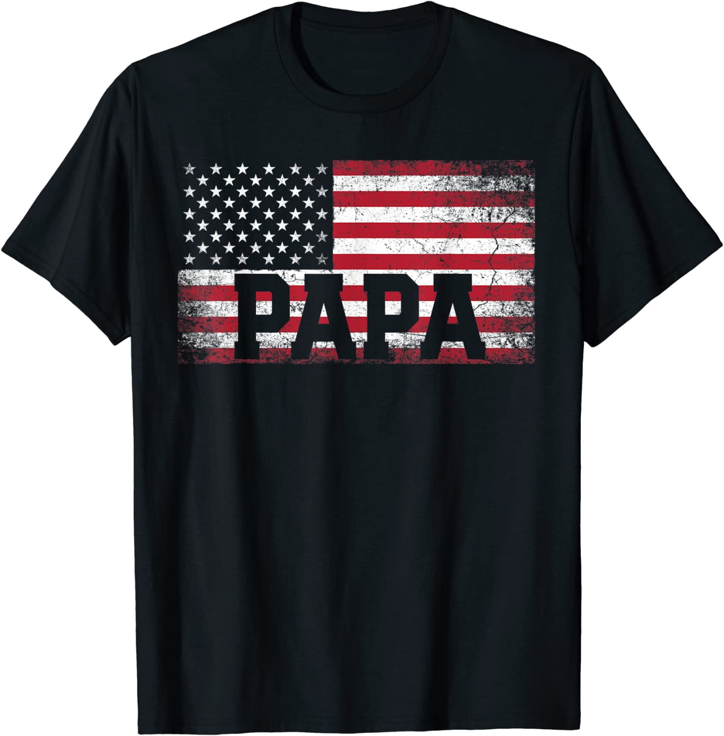 Mens Papa American Flag Father's Day 4th of July Gift Grandpa T-Shirt ...