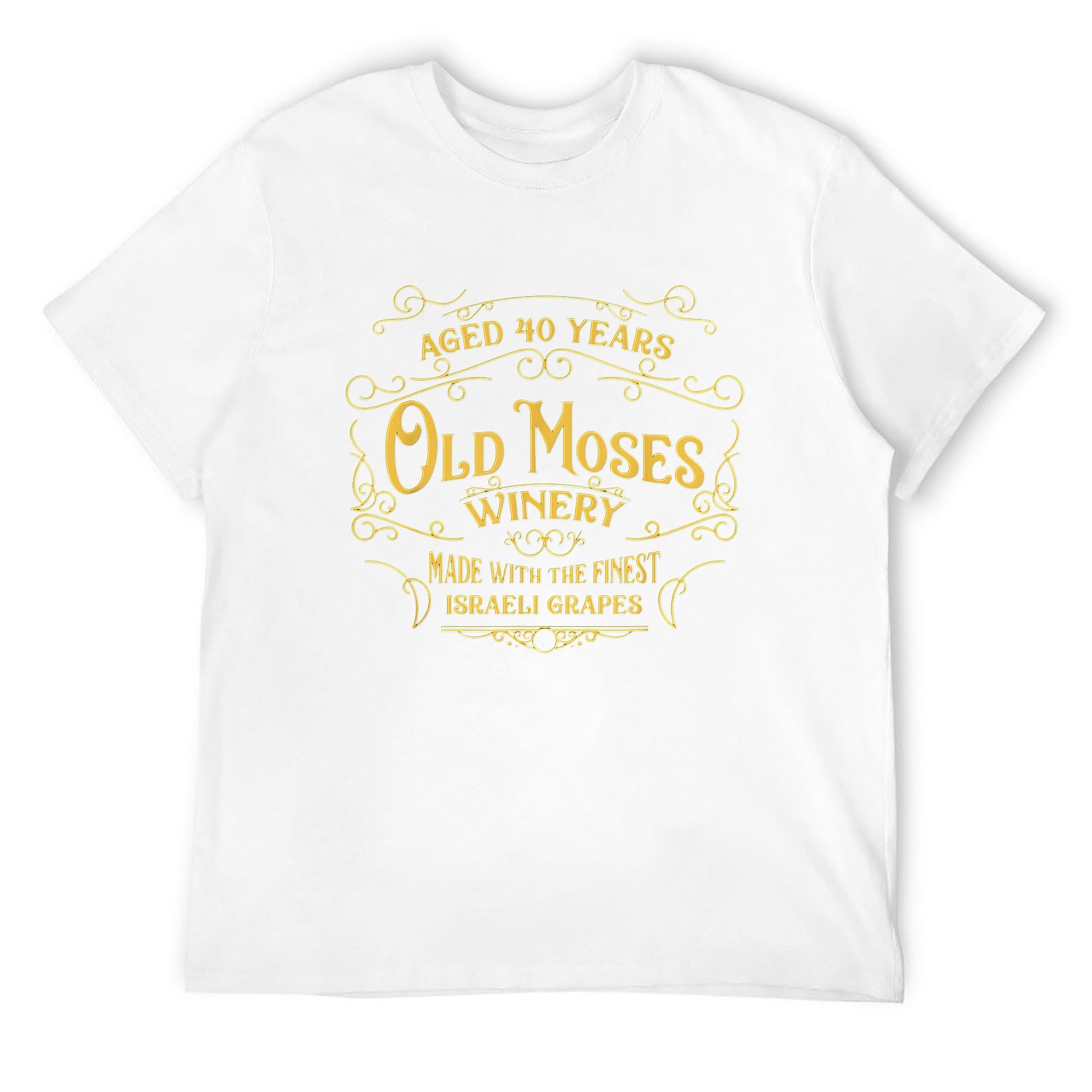 Mens Passover Shirt Old Moses Winery Wine Label Jewish Feast Tee White ...