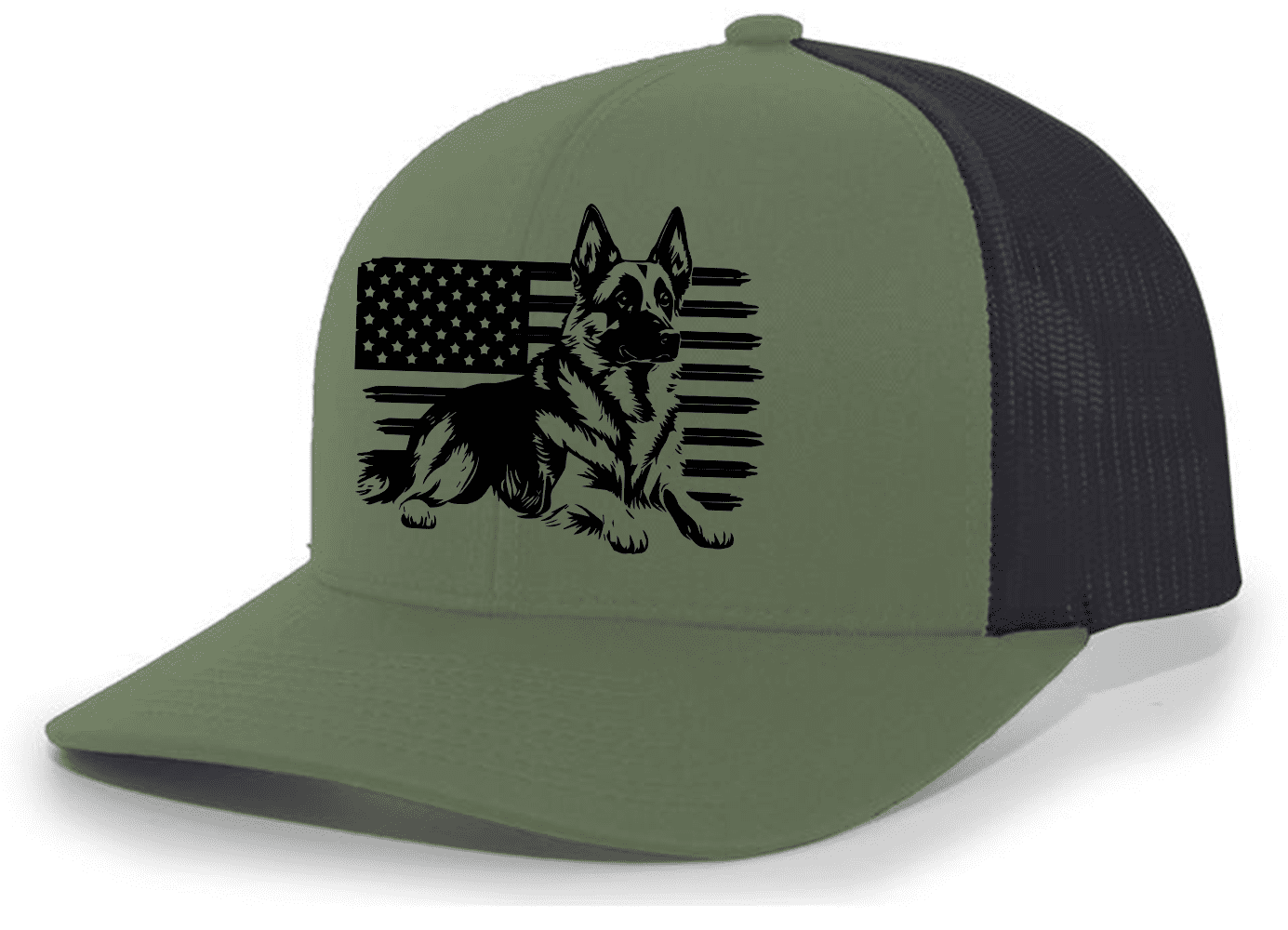 Mens Patriotic Distressed German Shepherd Rugged USA Flag Mens Mesh ...