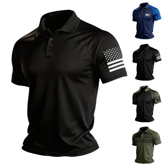 Mens Patriotic Short Sleeve Shirt American Flag Striped Design 4Th of ...