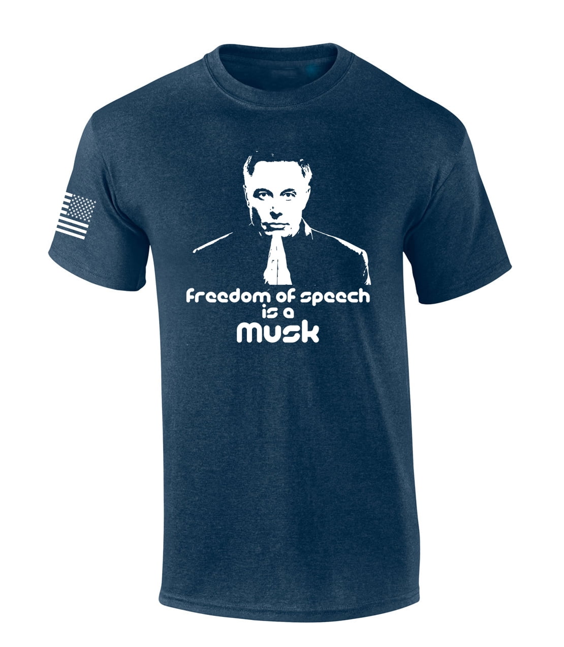 Mens Patriotic Tshirt Freedom Of Speech Is A Musk Portrait Elon Graphic ...