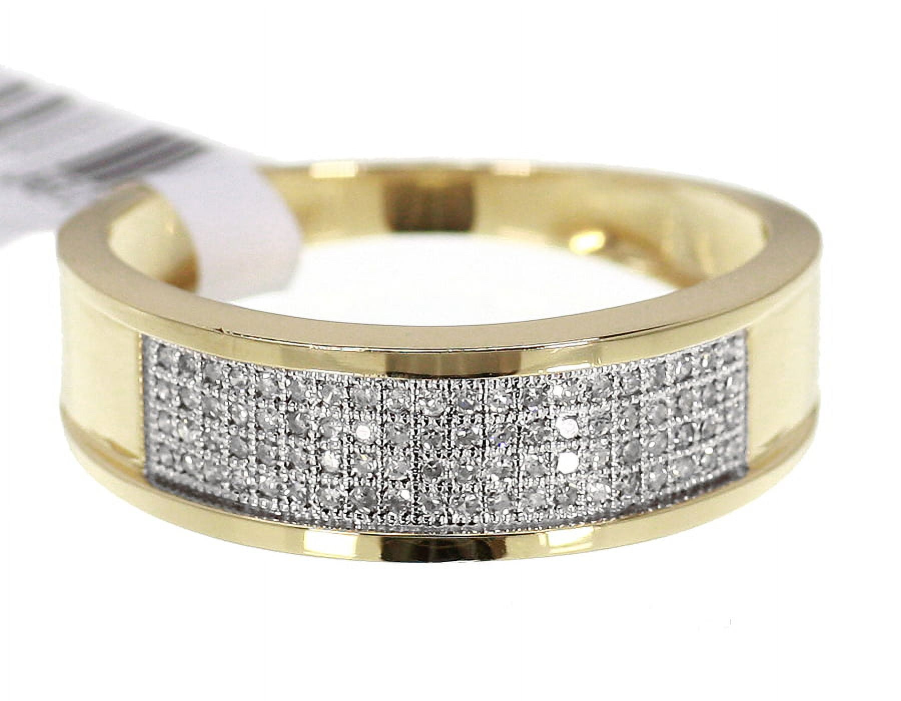 Mens Pave Diamond Ring in 10K Yellow Gold (0.40 Ct) - Walmart.com