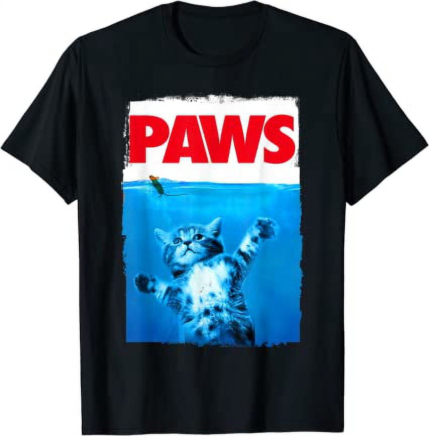 Mens Paws Cat and Mouse Top Shirt, Cute Funny Cat Lover Parody T-Shirt ...