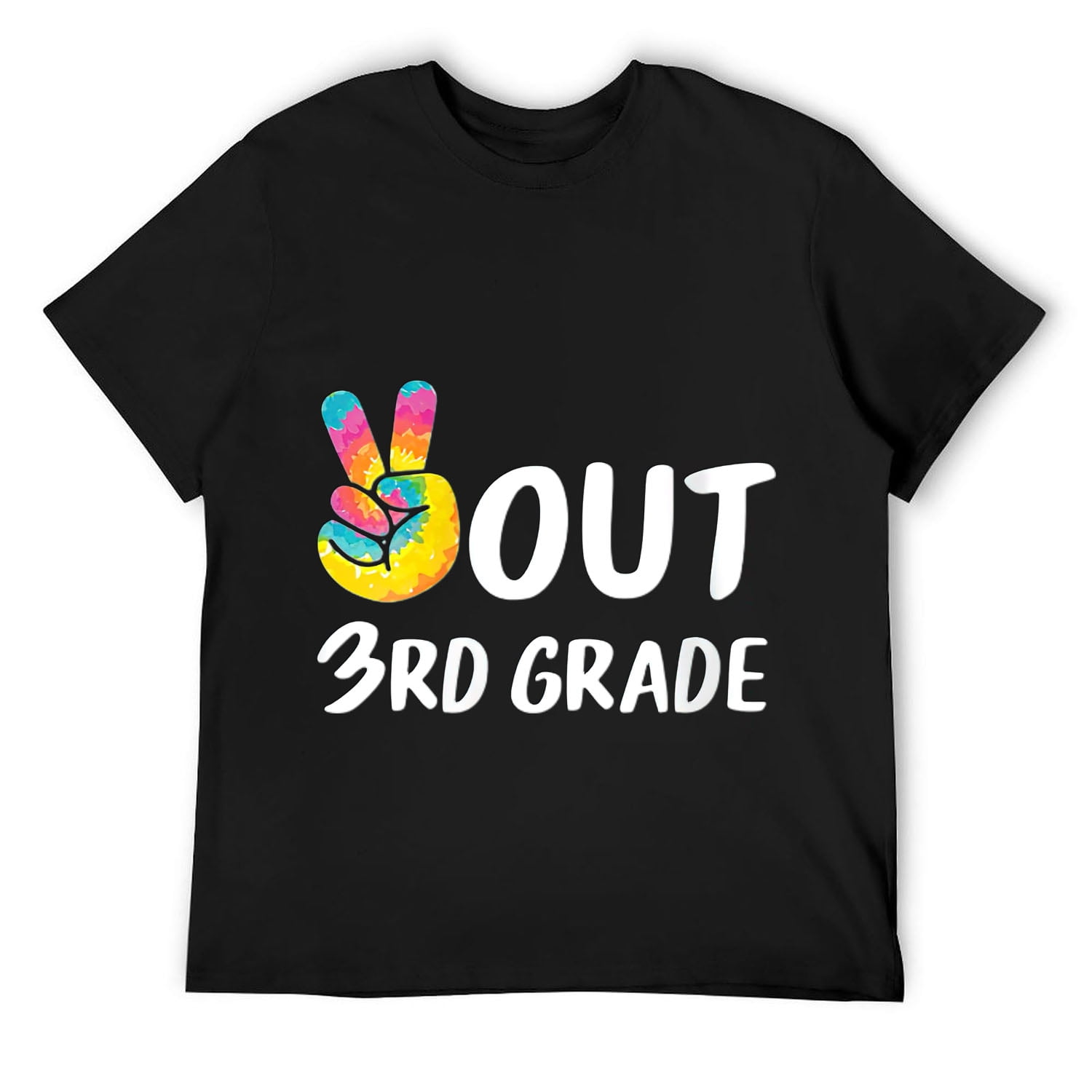 Mens Peace Out 3RD Grade Graduation Last Day of School Tie Dye Round Neck T-Shirt - Walmart.com