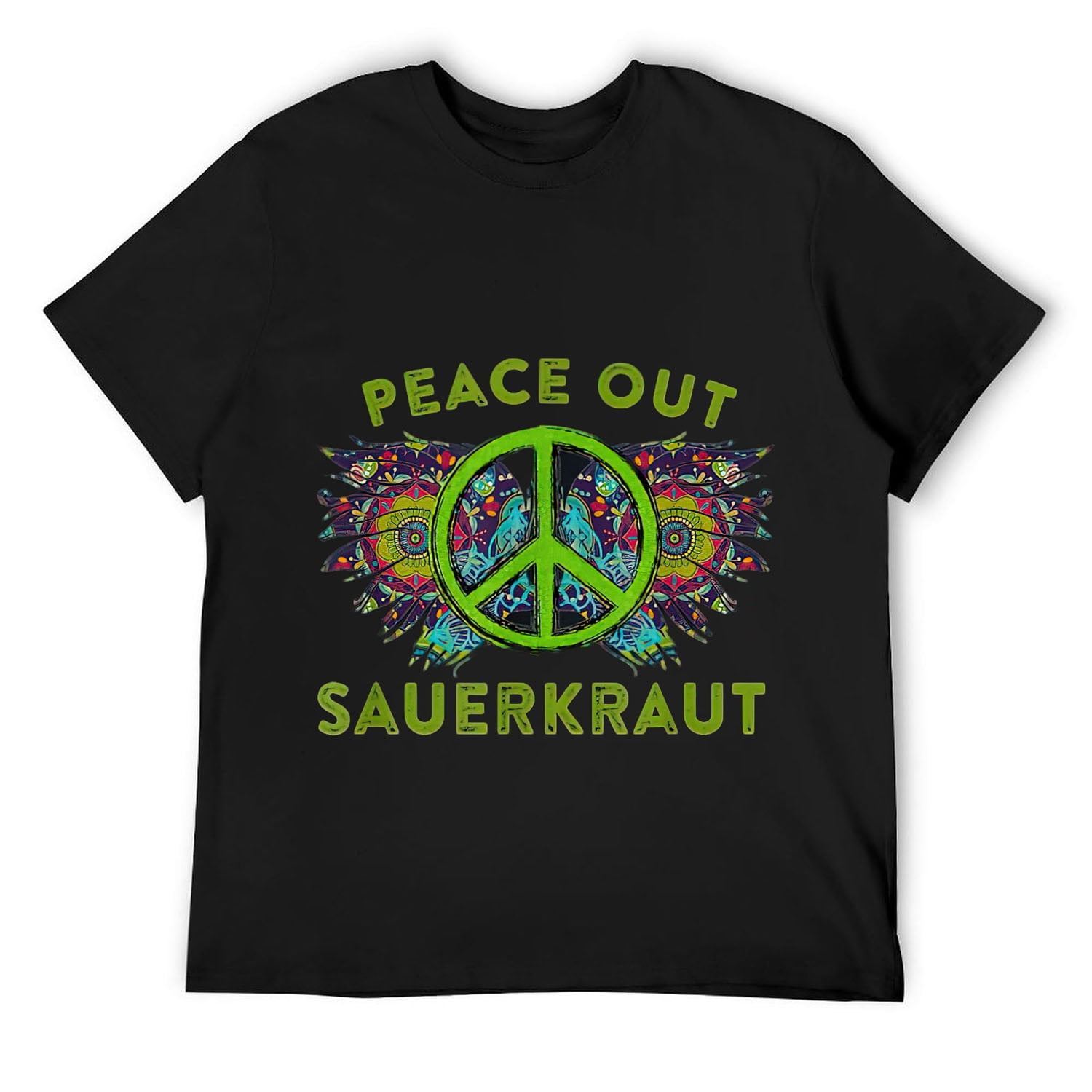 Mens Peace Out Sauerkraut Funny Peace Sign Goodbye Meme T-Shirt Black M ...