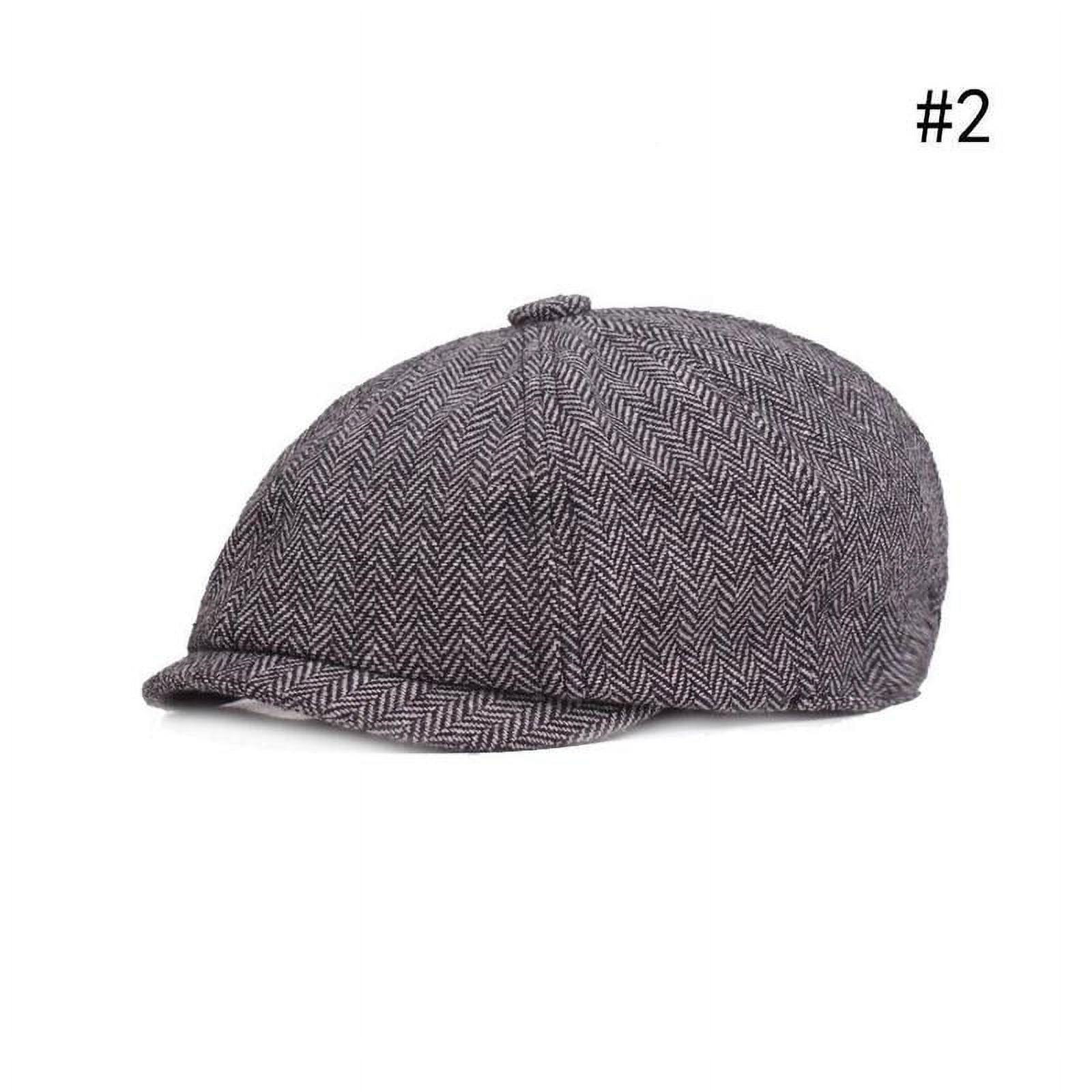 Mens Peaky Blinders Newsboy Flat Cap Grey Blue Herringbone Gatsby 8 ...