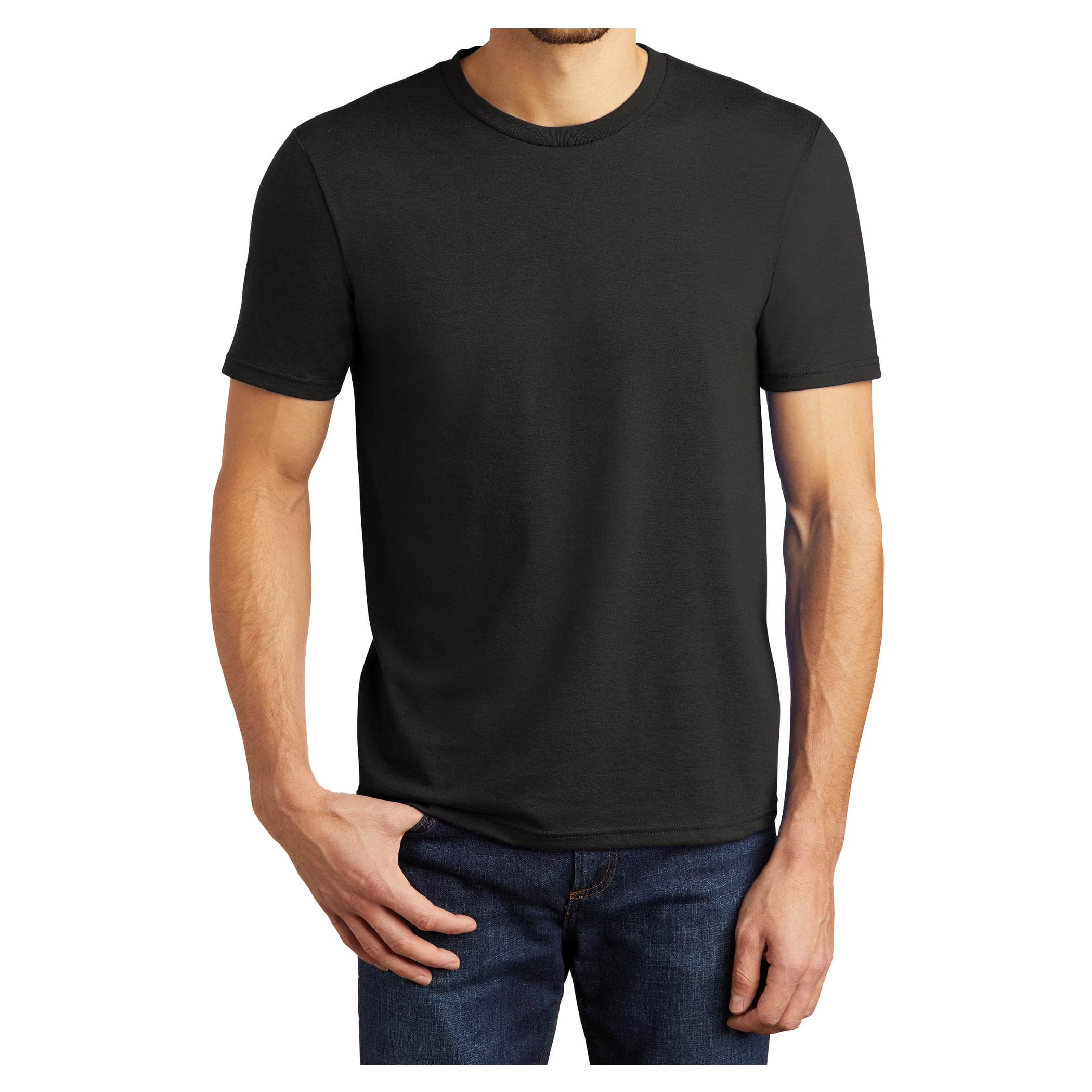 Walmart Men's Perfect Tri-Blend T-Shirt Top, Large, Black, Polyester ...