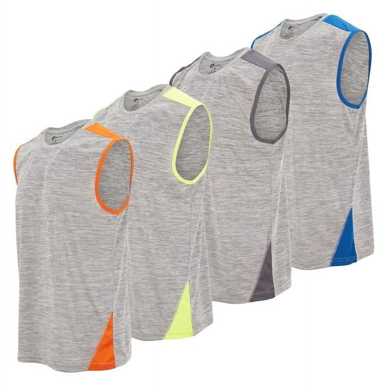 Mens Performance Sleeveless T-Shirt, Assorted Color - Small - Pack of 4 ...