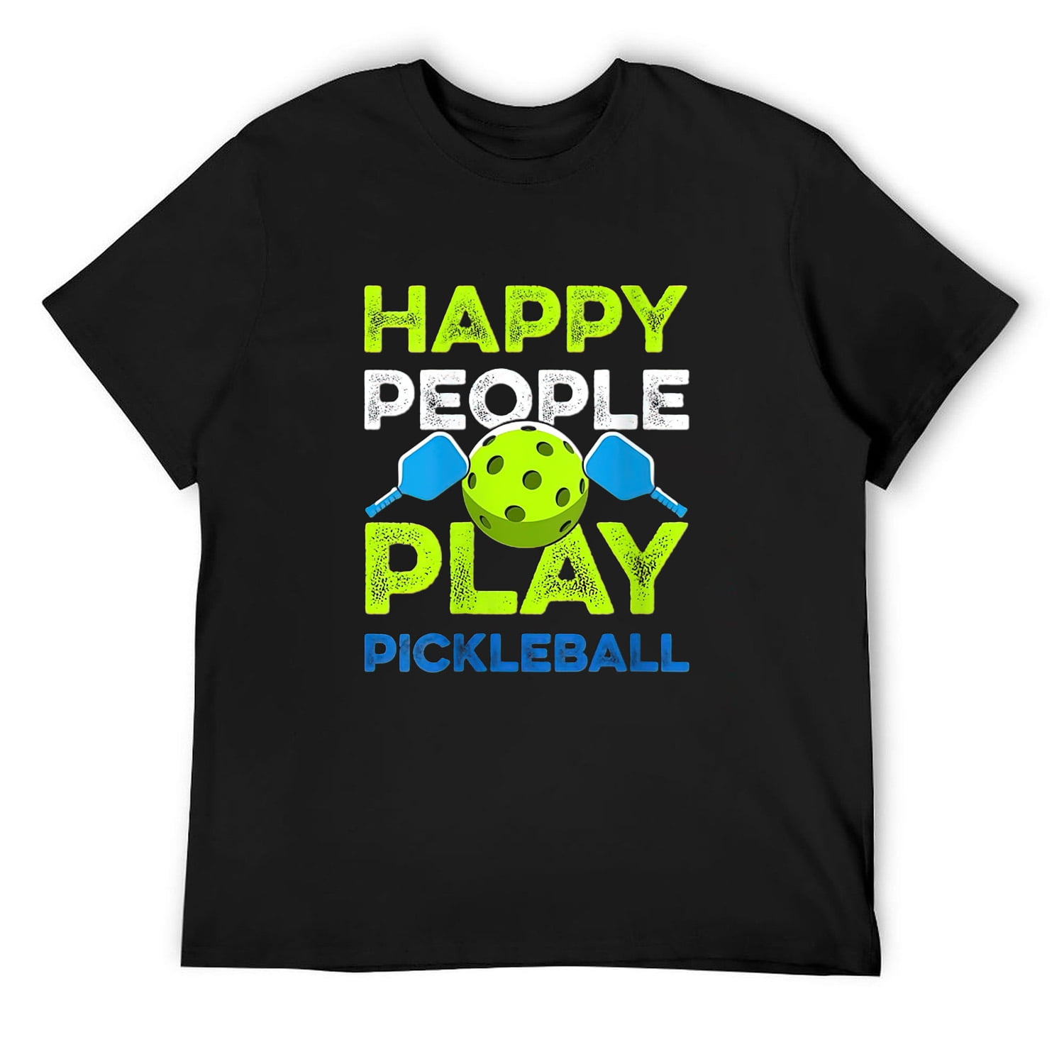 Mens Pickleball Tee Happy People Play Pickleball Paddles Graphic V-Neck ...