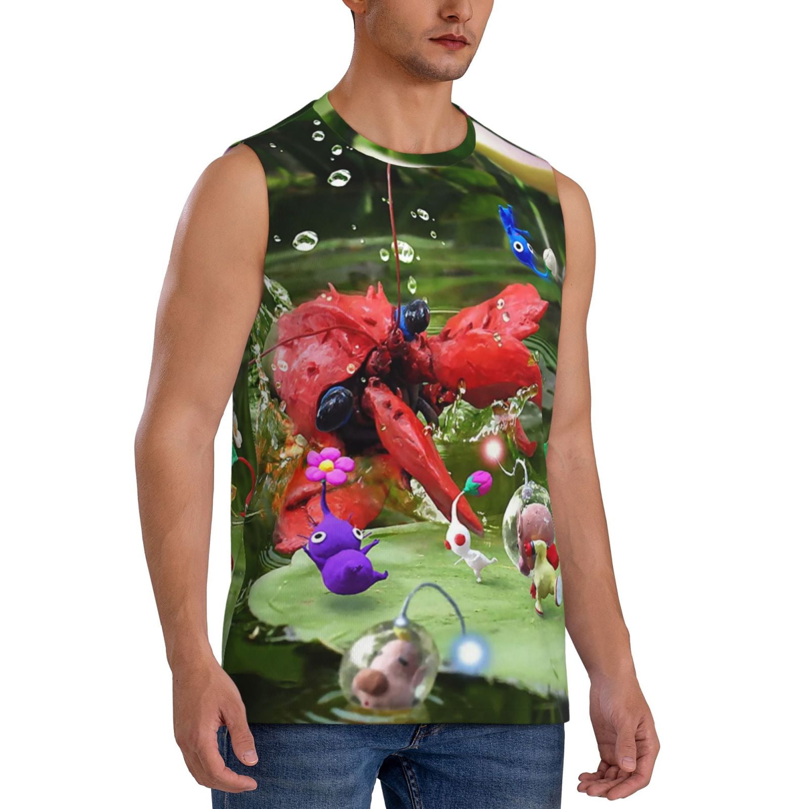 Mens Pikmin Tank Top Summer Sleeveless Shirts for Men Quick Dry Gym ...